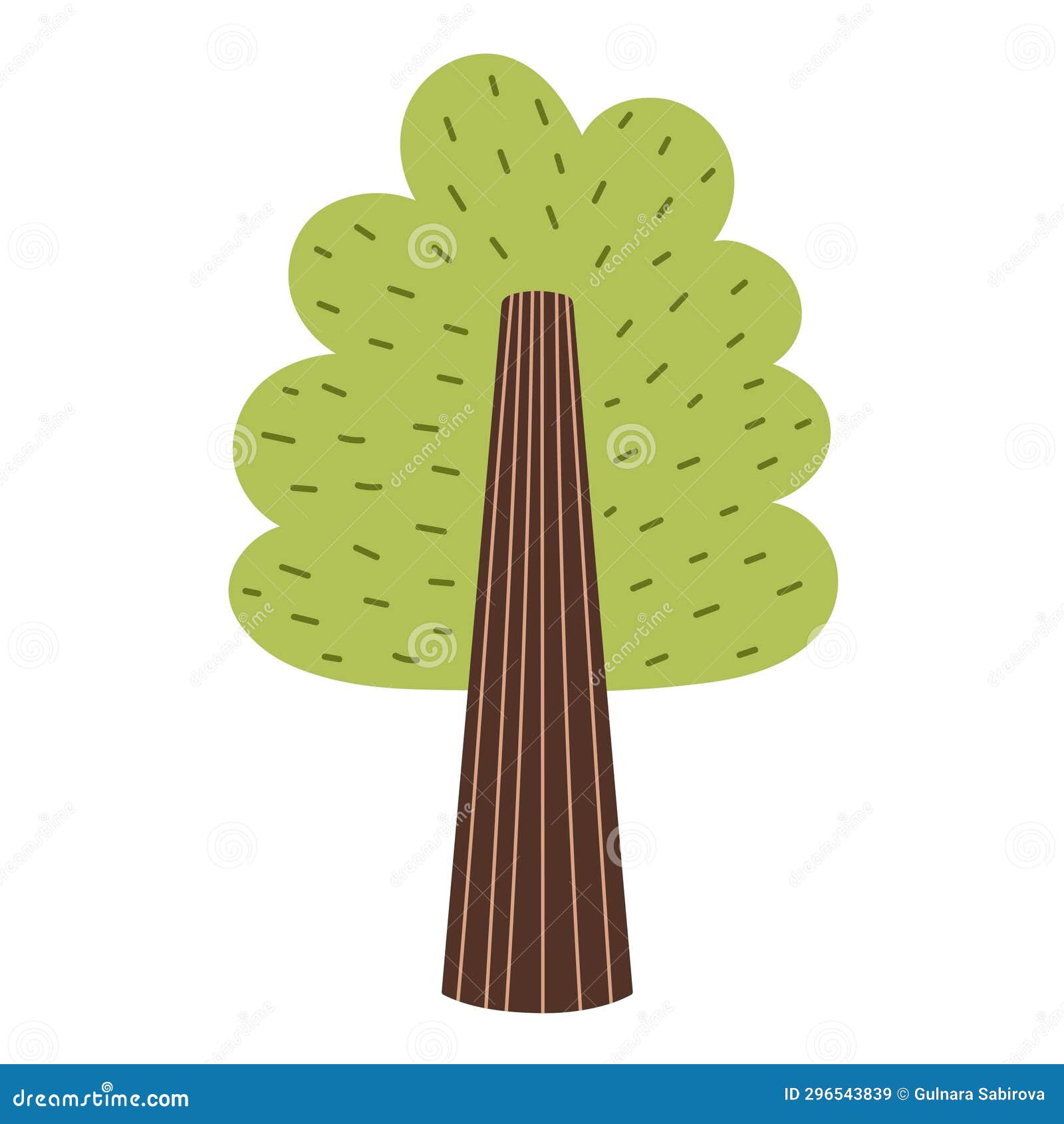 Doodle Tree Collection Handdrawn Cartoon Style Vector Illustration ...