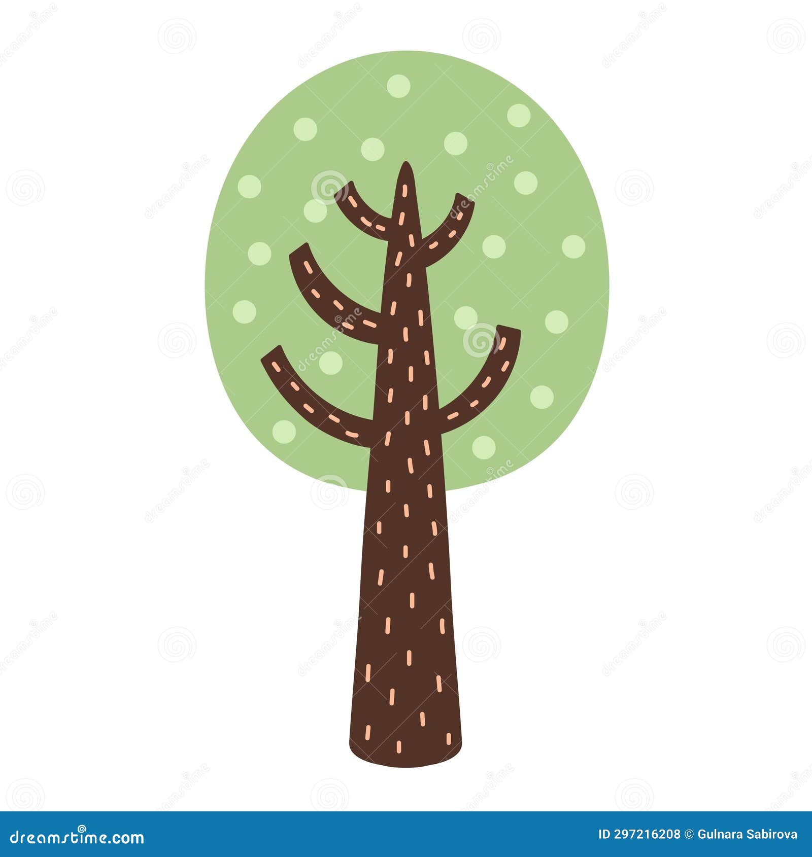 Doodle Tree Collection Handdrawn Cartoon Style Vector Illustration ...