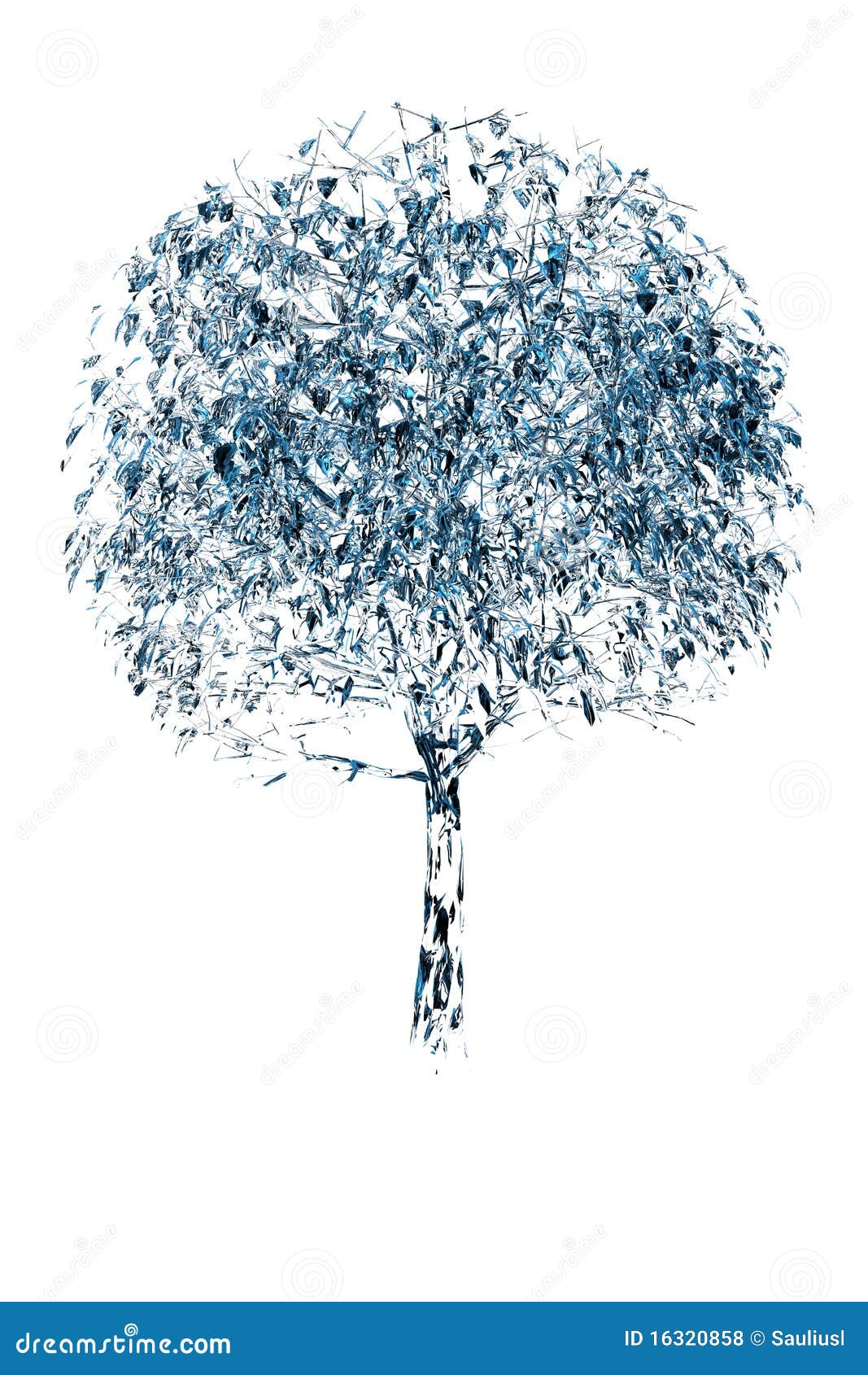 Tree 3D rendered blue stock illustration. Illustration of curve - 16320858