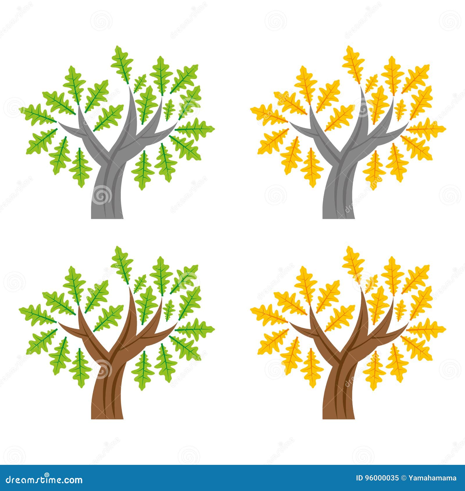 Tree3 向量例证. 插画 包括有 例证, 橡木, 向量, 图标, 颜色, 黄色, 夏天, 森林, 结构树 - 96000035