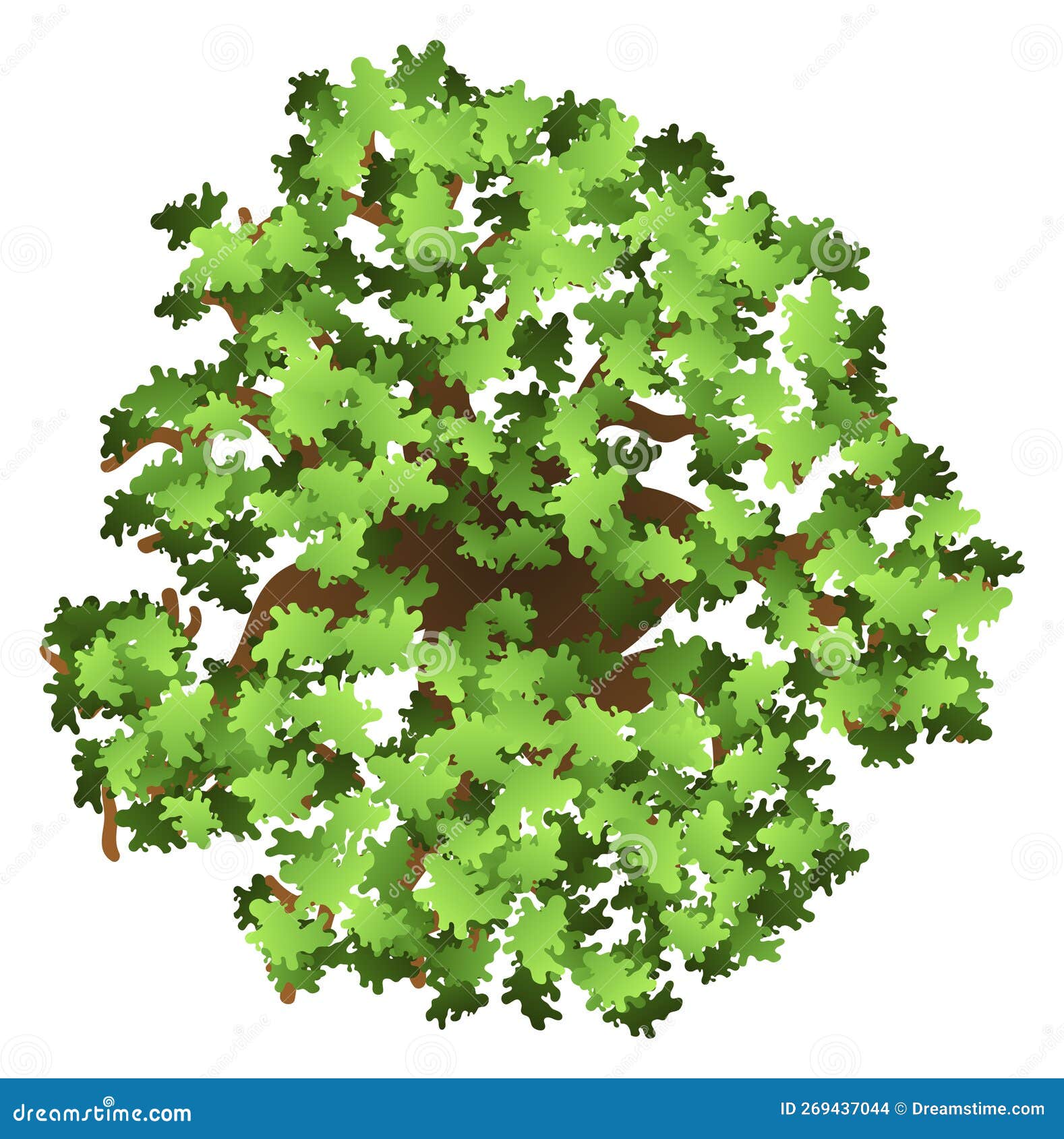 Tree from Above. Landscape Map Top View Element Stock Vector ...
