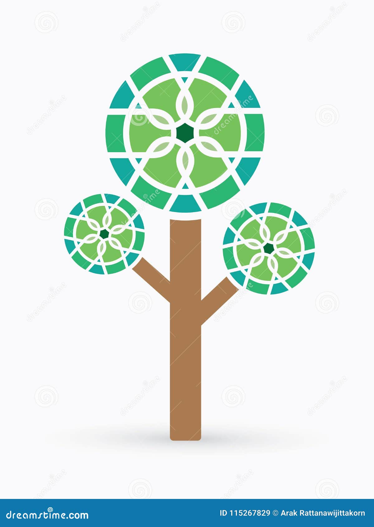 Tree Abstract Cartoon Graphic Vector Stock Vector - Illustration of ...