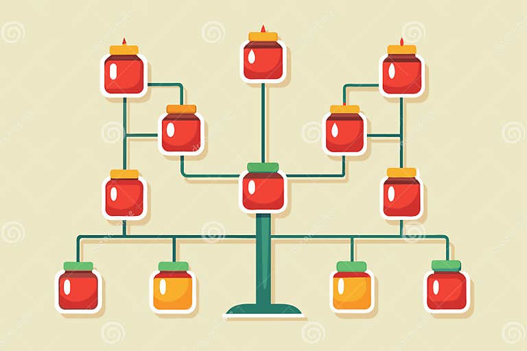 Tree Adorned with Jars of Jam, Sauce Tree Customizable Disproportionate ...