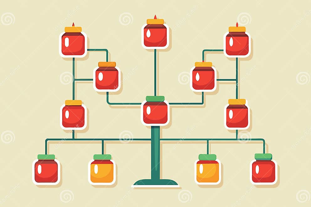 Tree Adorned with Jars of Jam, Sauce Tree Customizable Disproportionate ...