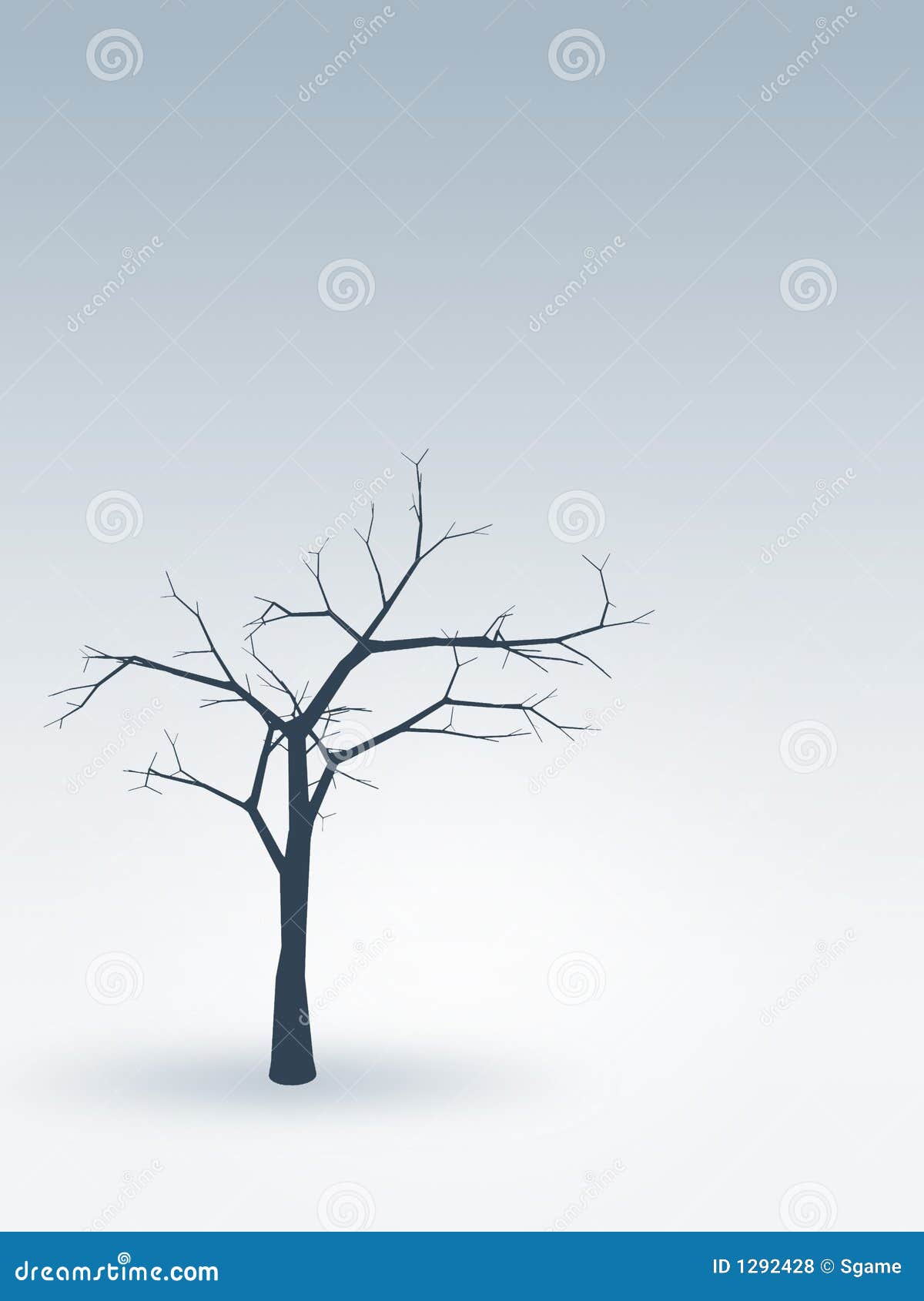 Tree alone in winter stock illustration. Illustration of solitude - 1292428