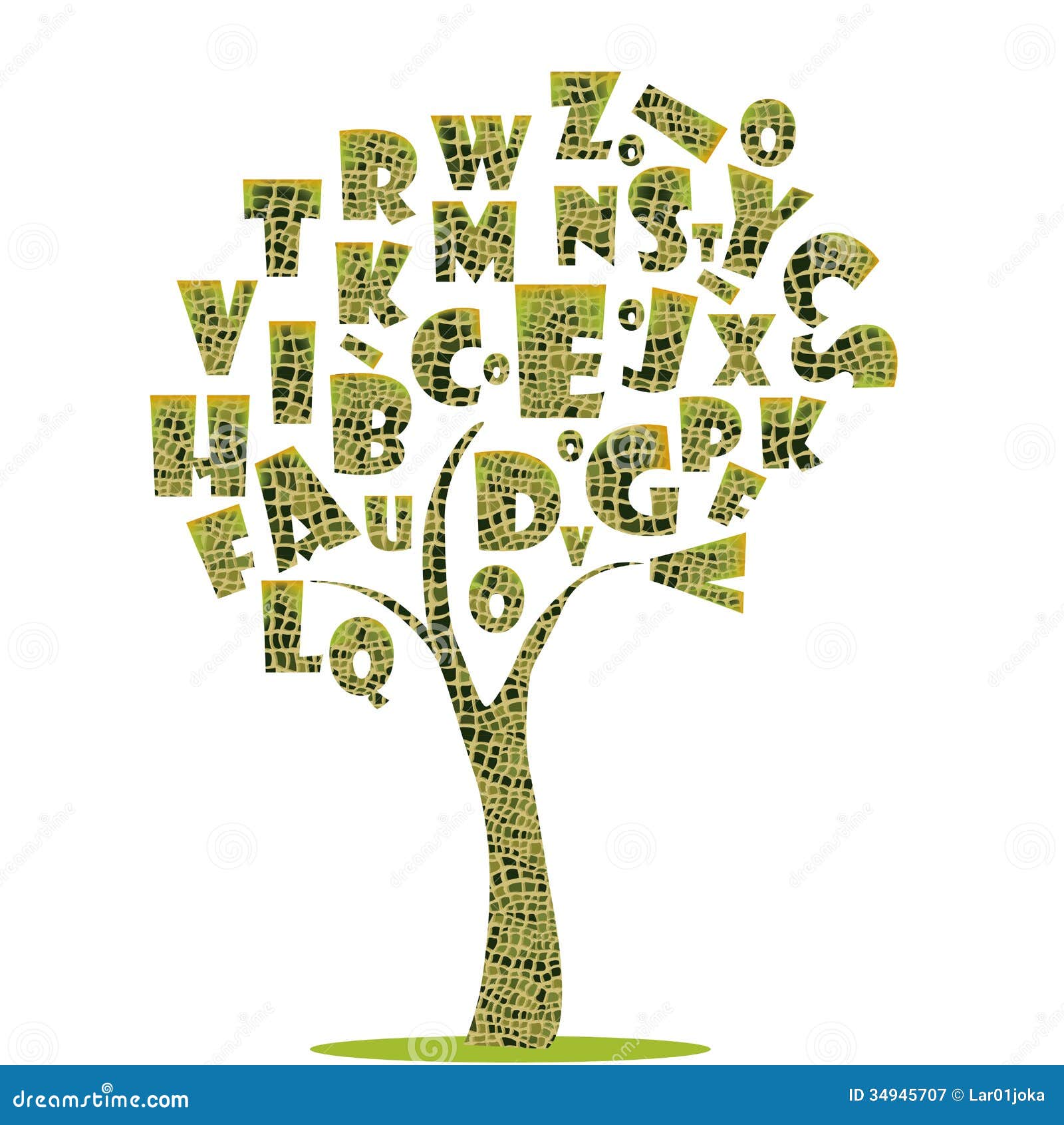 Tree alphabet stock vector. Illustration of cartoon, background - 34945707