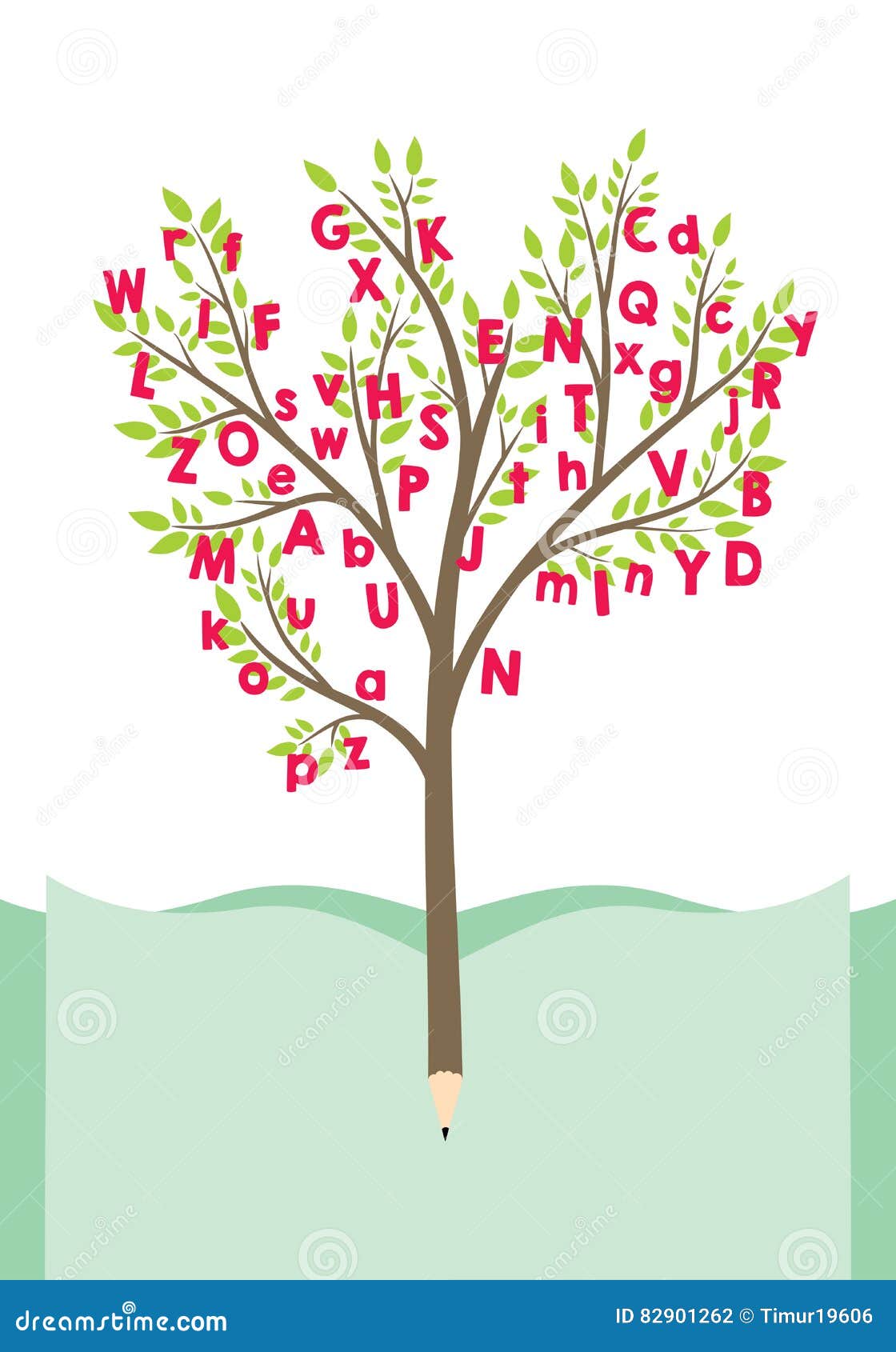 Tree with letters stock vector. Illustration of idea - 82901262