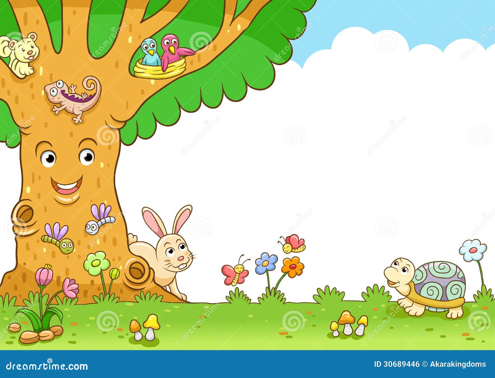 Tree and animal frame stock vector. Illustration of flower - 30689446