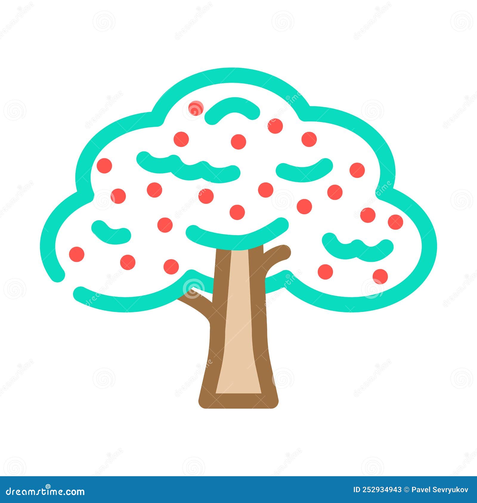 Tree Apple Color Icon Vector Illustration Stock Vector - Illustration ...