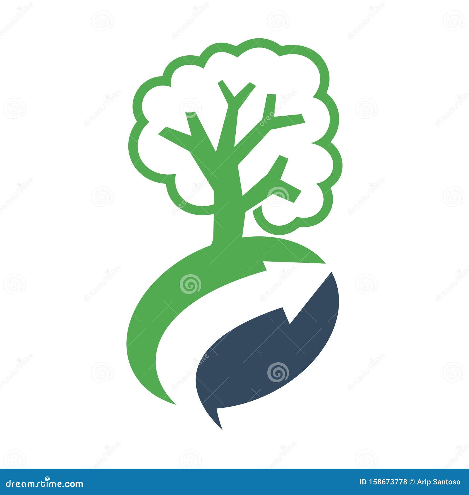 Tree Arrow Direction Logo Vector Color Isolated Stock Illustration ...