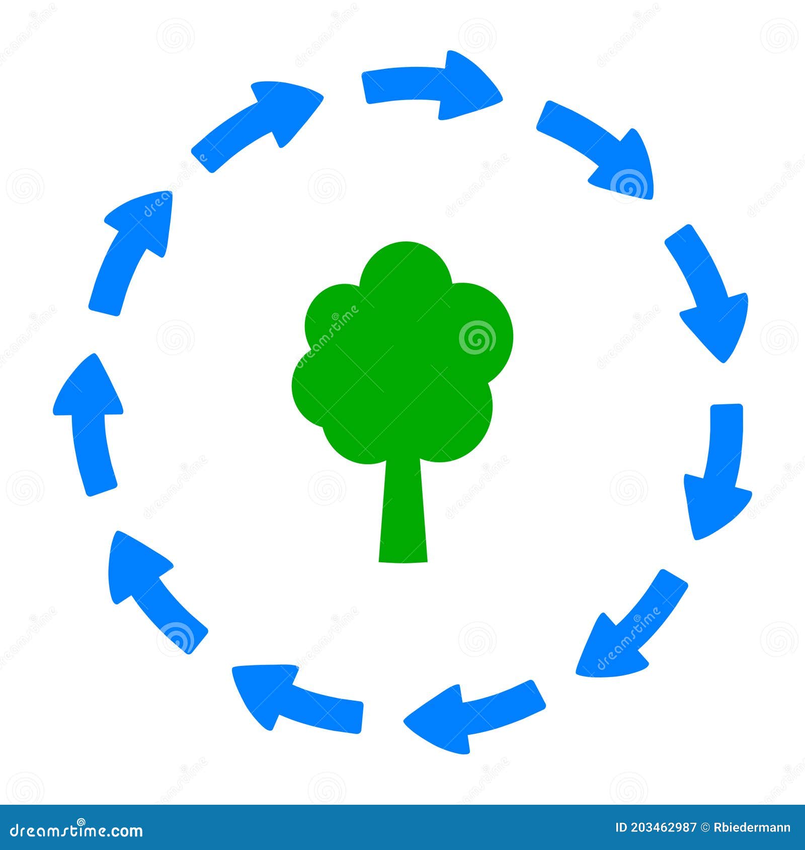 Tree and arrows stock vector. Illustration of tree, symbol - 203462987