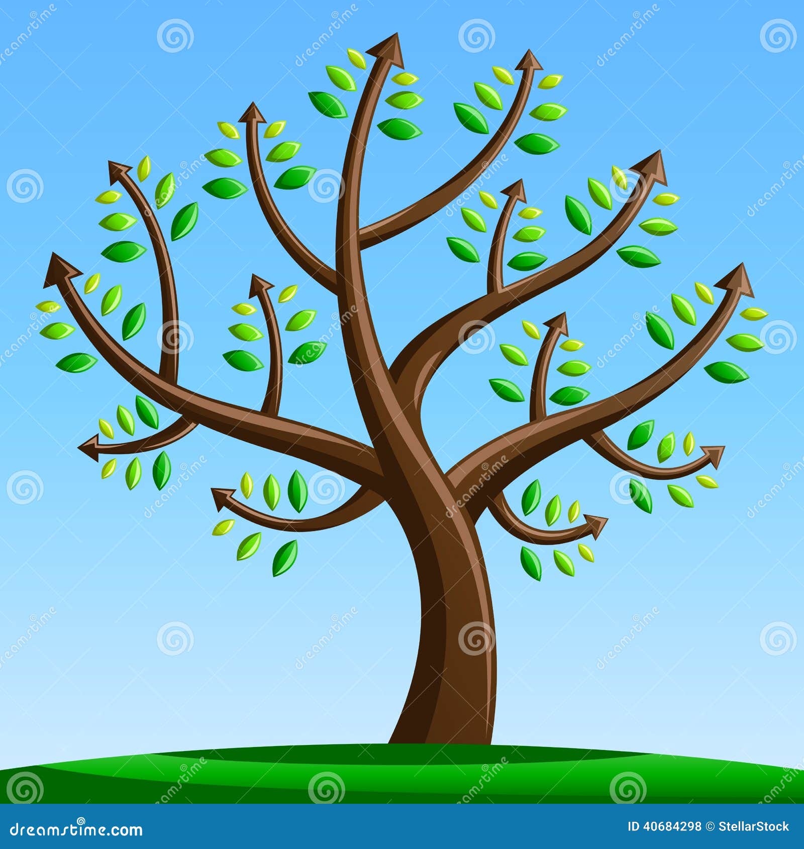 Tree with Arrows stock vector. Illustration of flexible - 40684298