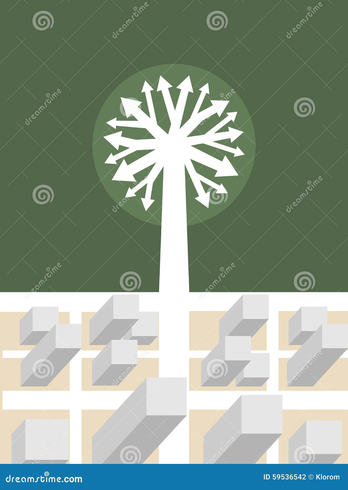 Tree of the Arrows on the Map Stock Vector - Illustration of arrows ...
