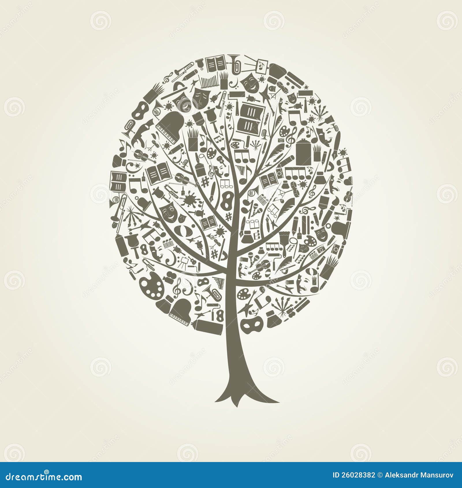 Tree art stock illustration. Illustration of palette - 26028382