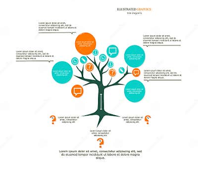 Tree As a Business Template for Your Presentation. Illustrated Graphics ...