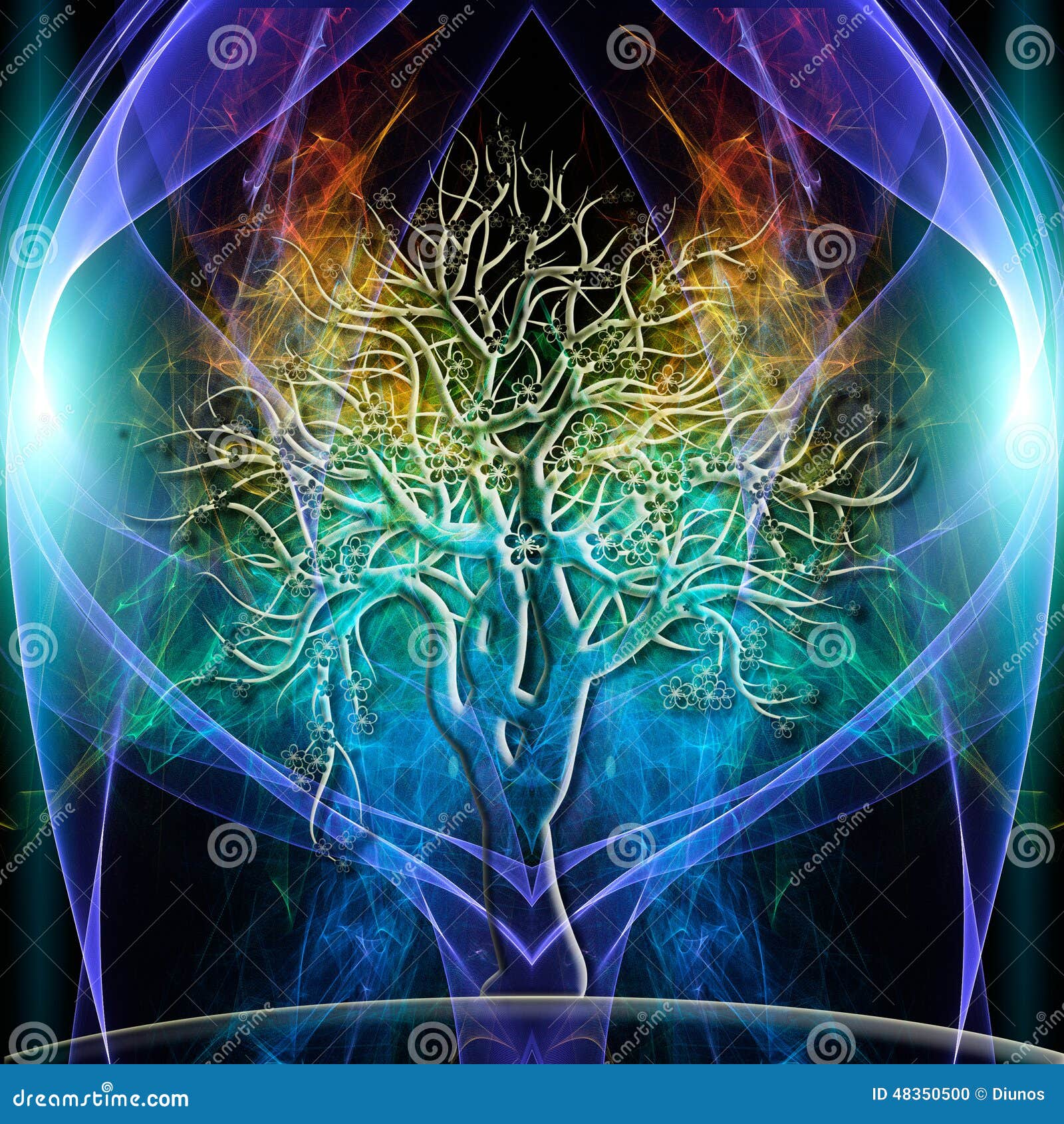 Tree Aura stock illustration. Illustration of green, majestic - 48350500