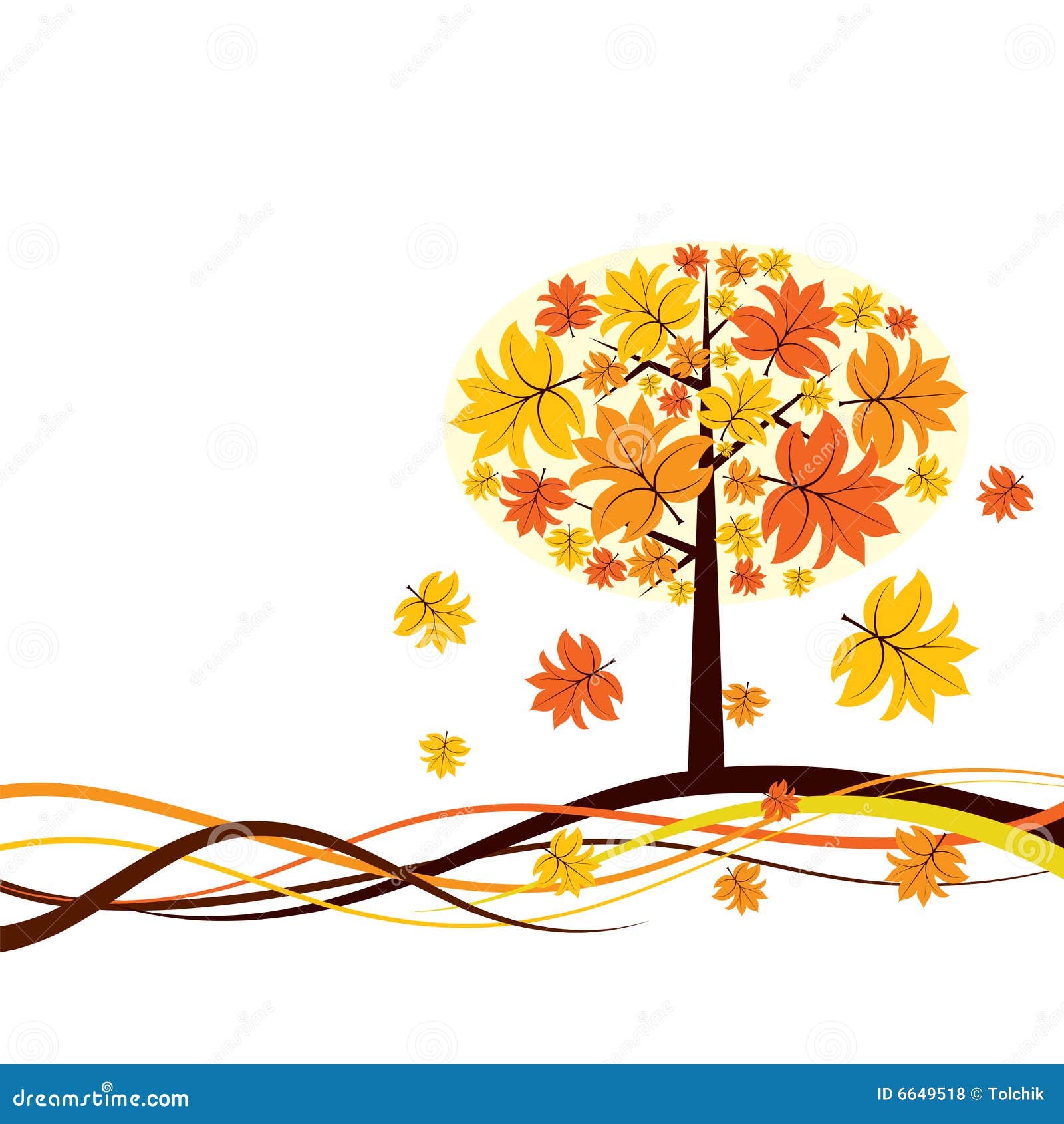 Tree Autumn Background, Vector Stock Vector - Illustration of garden ...