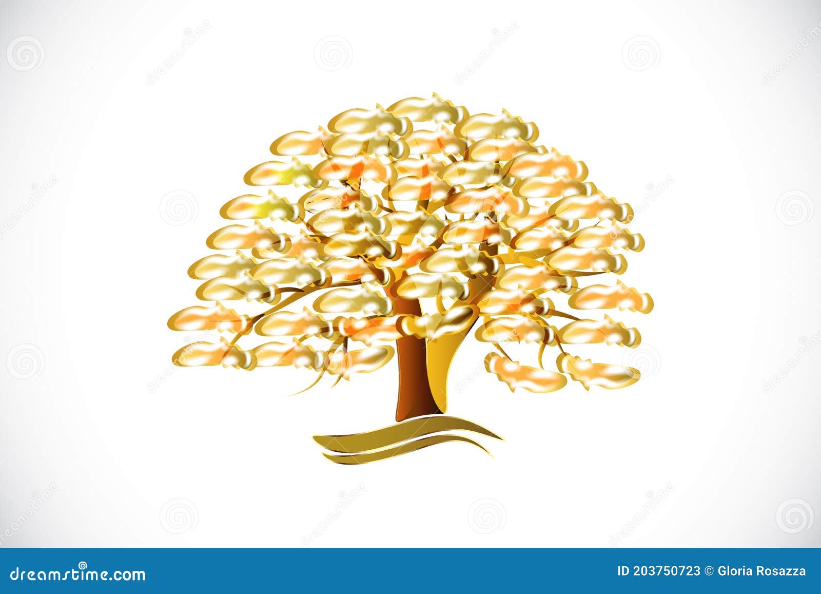 Tree gold autumn fall logo stock vector. Illustration of forest - 203750723