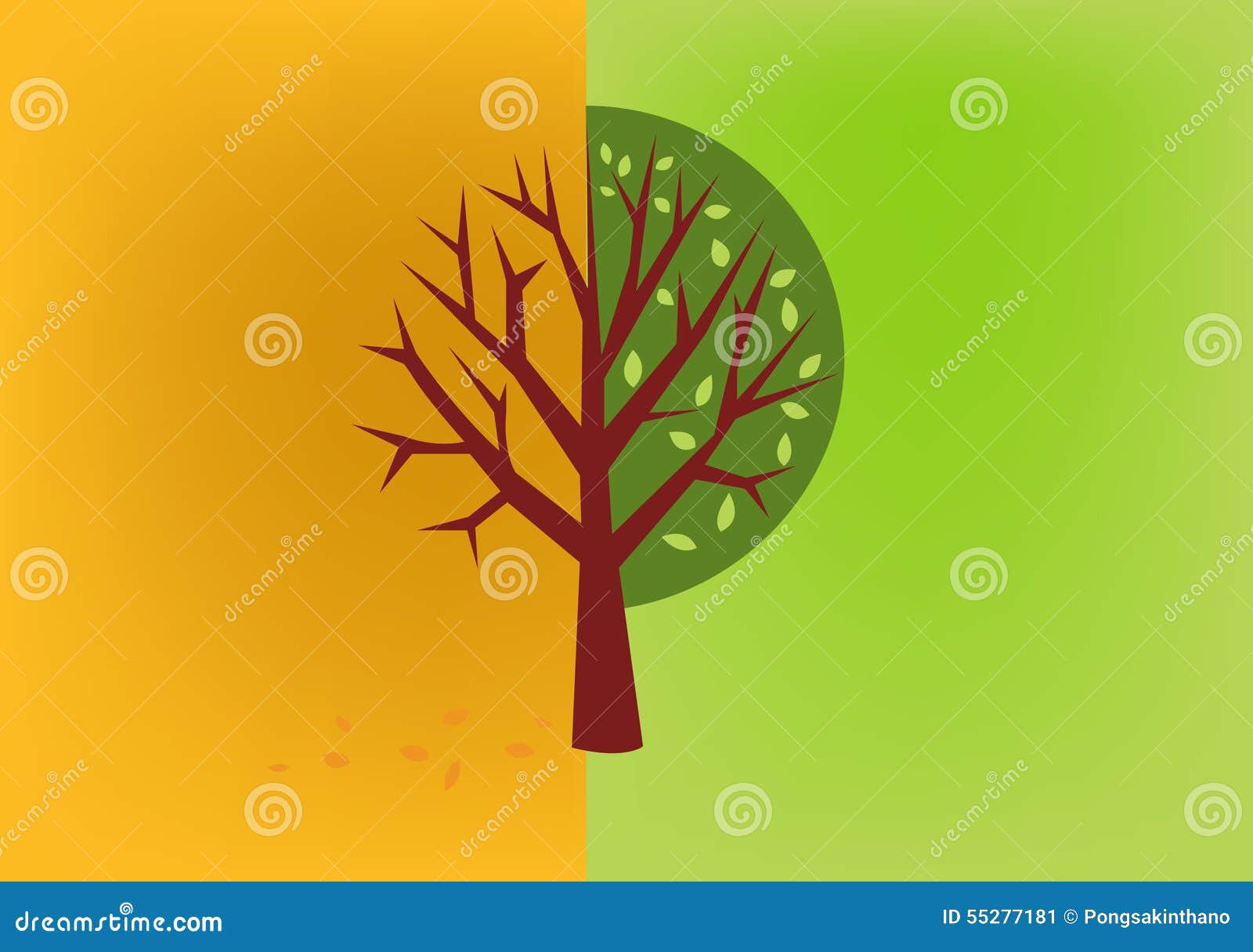 Tree Autumn, Spring Icon Vector Stock Vector - Illustration of leaf ...