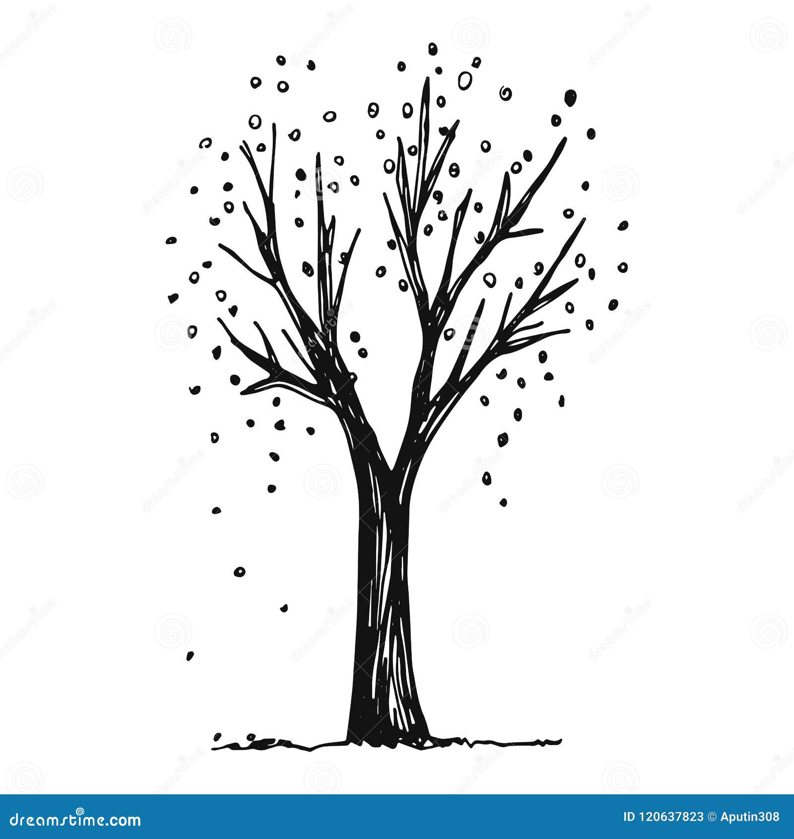 Tree Autumn Vector Illustration. Sketch Stock Illustration ...
