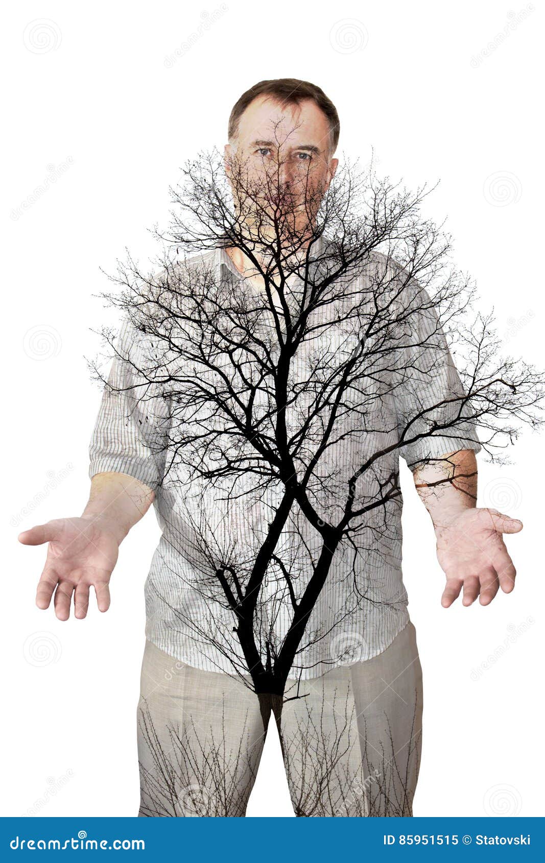 Tree on the Background of the Human Body Stock Image - Image of effect ...