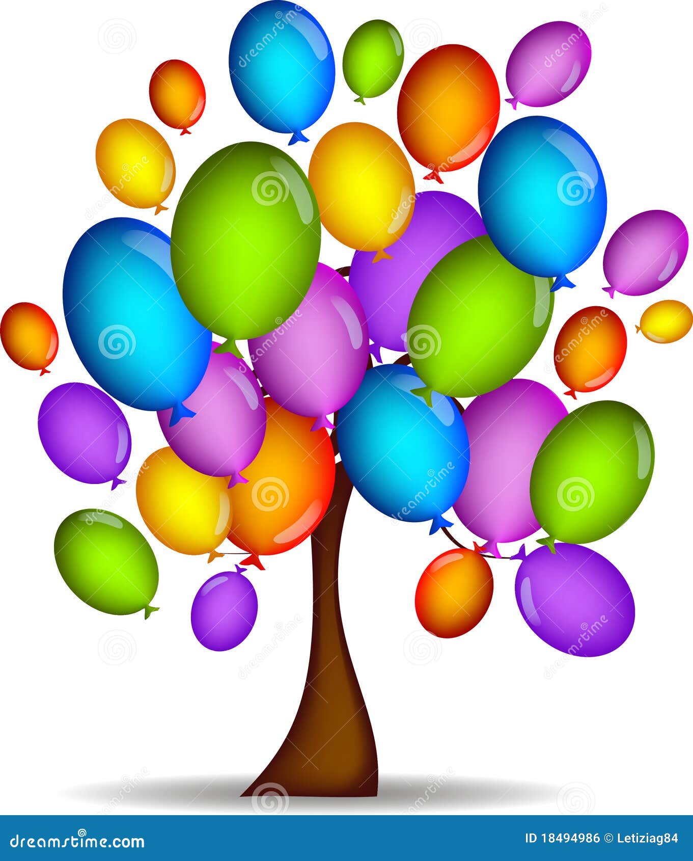 Tree Balloons stock vector. Illustration of vector, feelings - 18494986