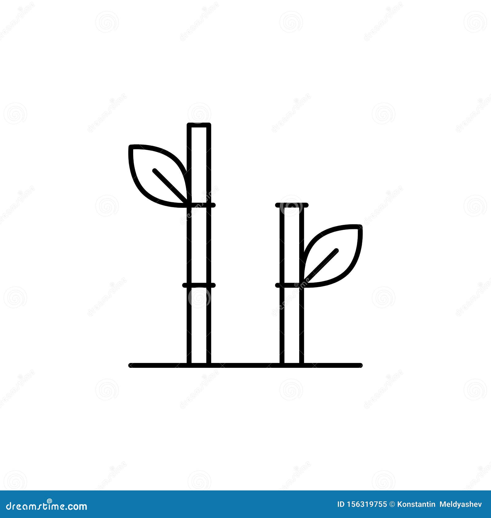 Tree, Bamboo Icon. Simple Thin Line, Outline Vector of Trees Icons for ...