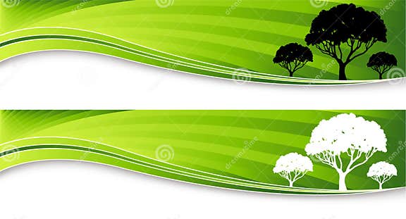 Tree Banners stock vector. Illustration of abstract, landscape - 15653319