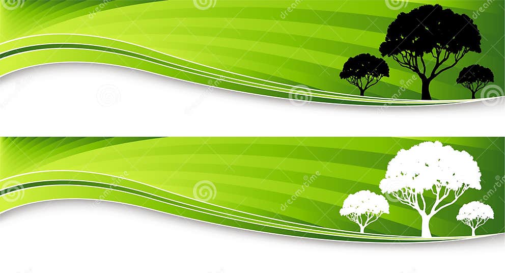 Tree Banners stock vector. Illustration of abstract, landscape - 15653319