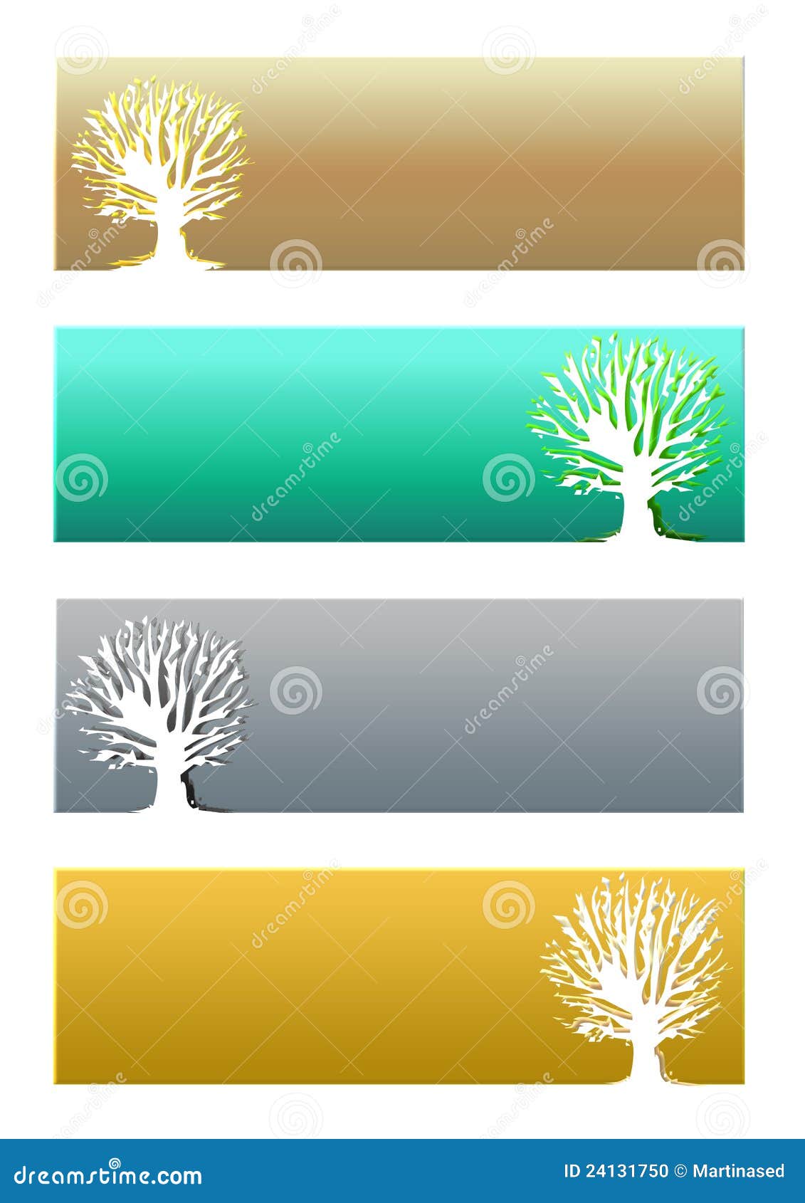 Tree banners stock illustration. Illustration of flora - 24131750