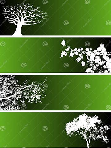 Tree banners stock vector. Illustration of artwork, collection - 5353014