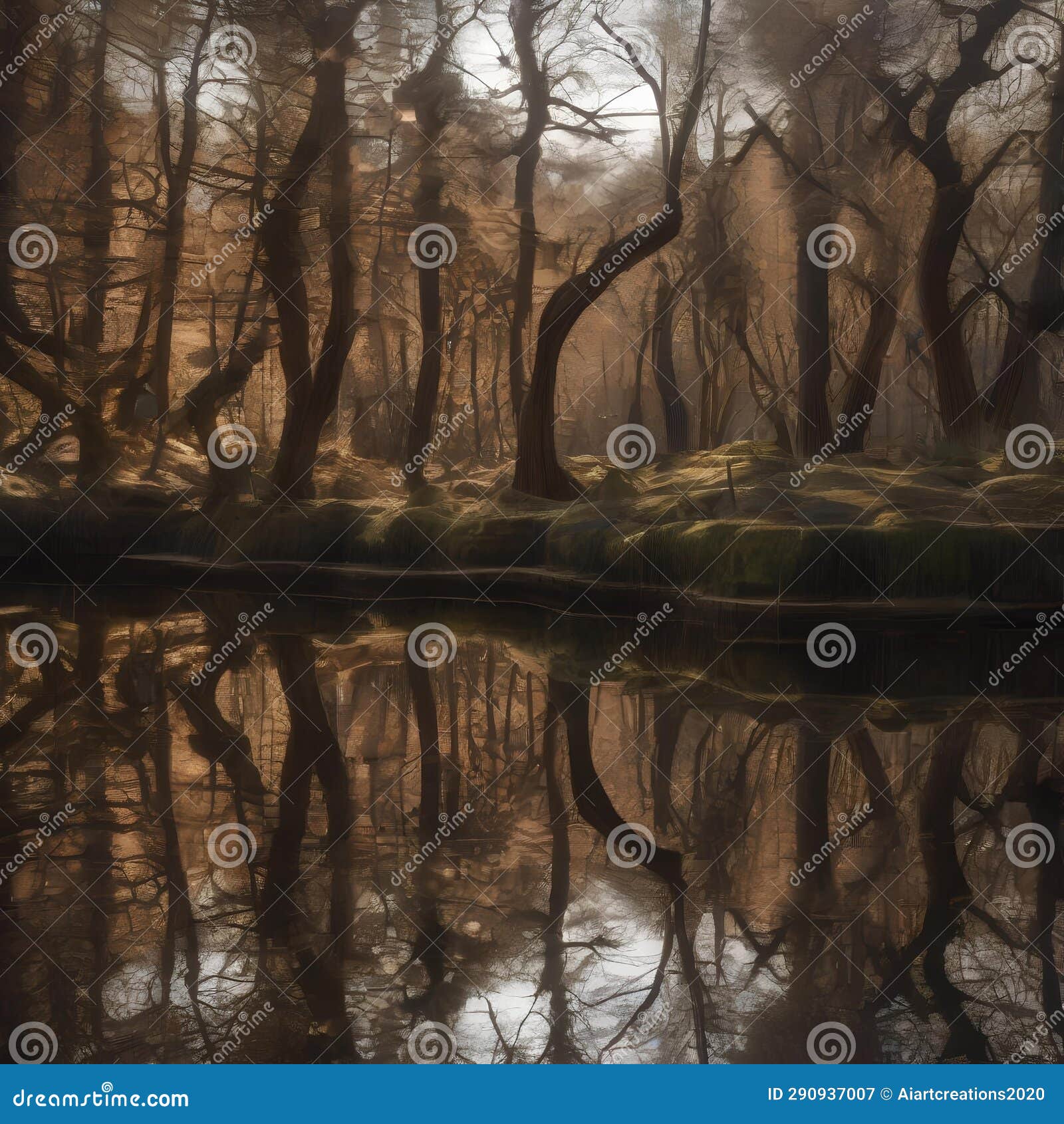 A Tree with Bark Made of Mirrors, Reflecting the Surrounding Landscape ...