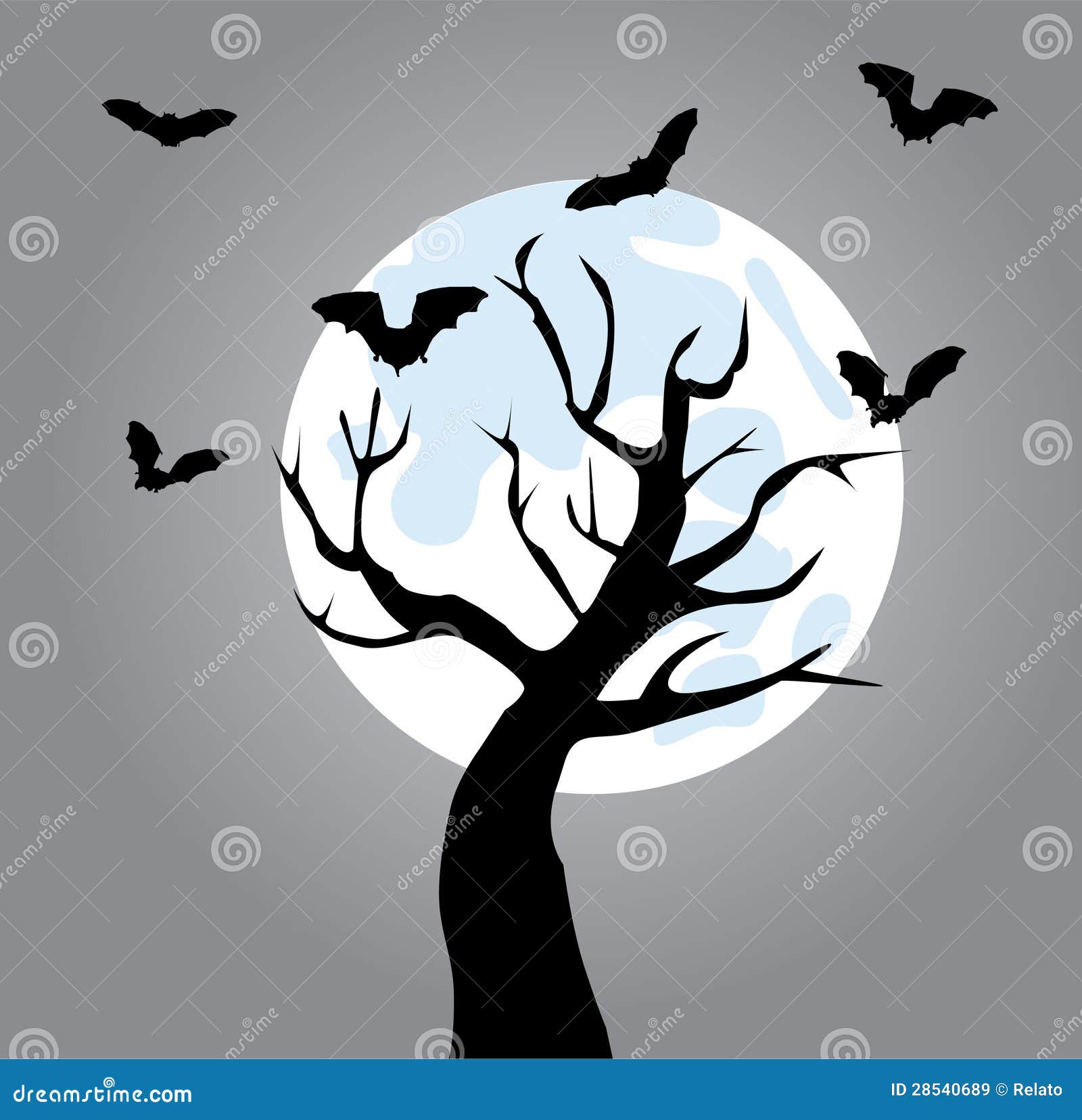 Tree with bats stock vector. Illustration of graphic - 28540689