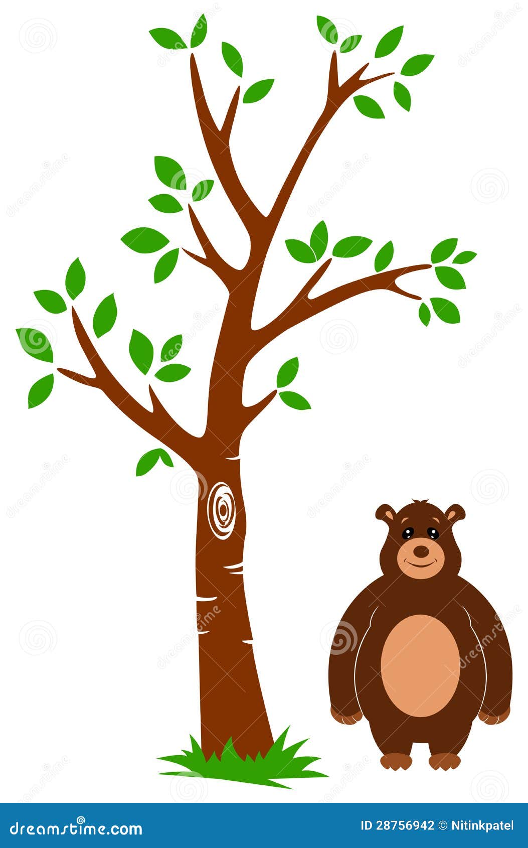 Tree and Bear stock illustration. Illustration of expression - 28756942