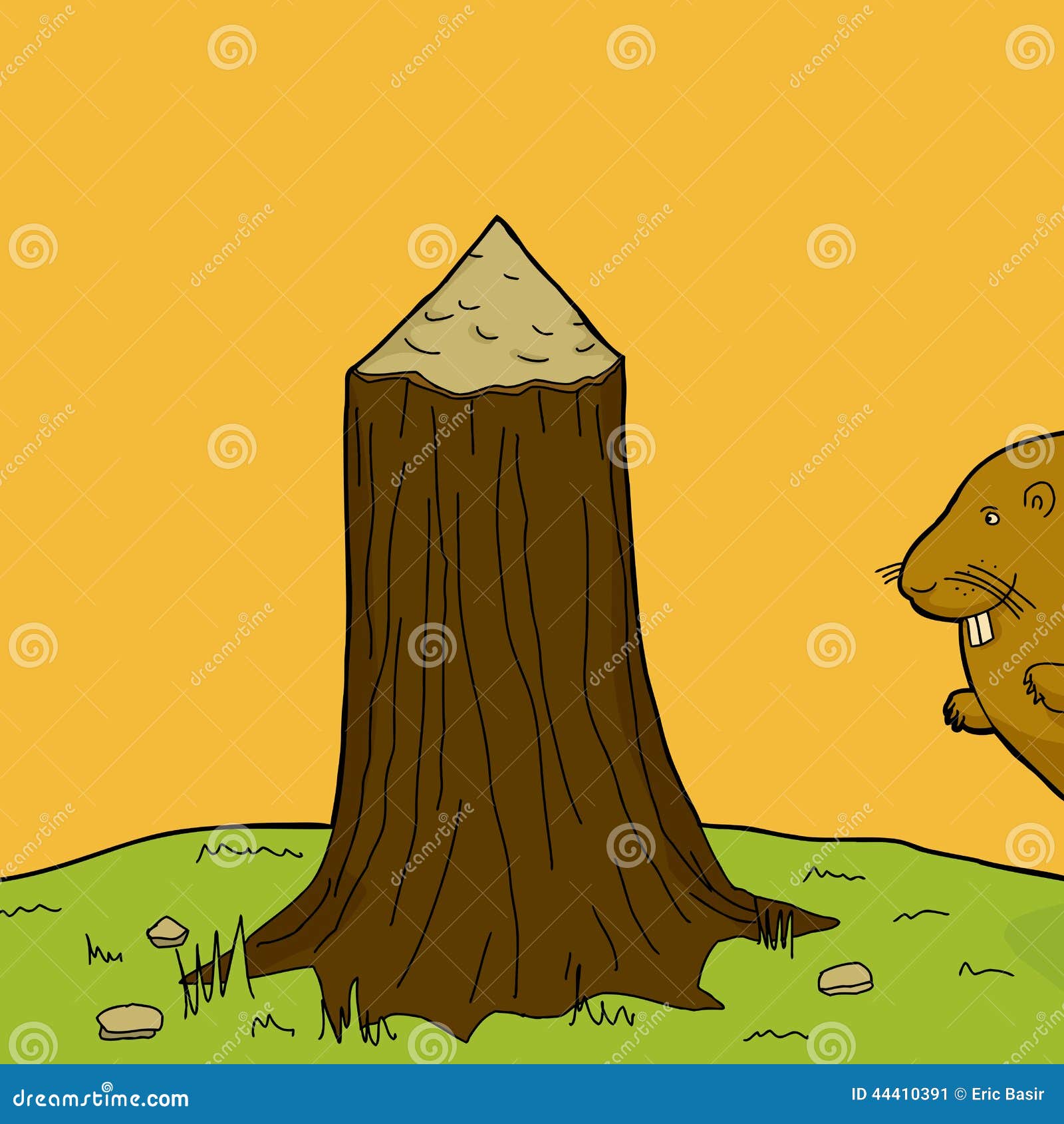 Tree with Beaver stock vector. Illustration of grinning - 44410391