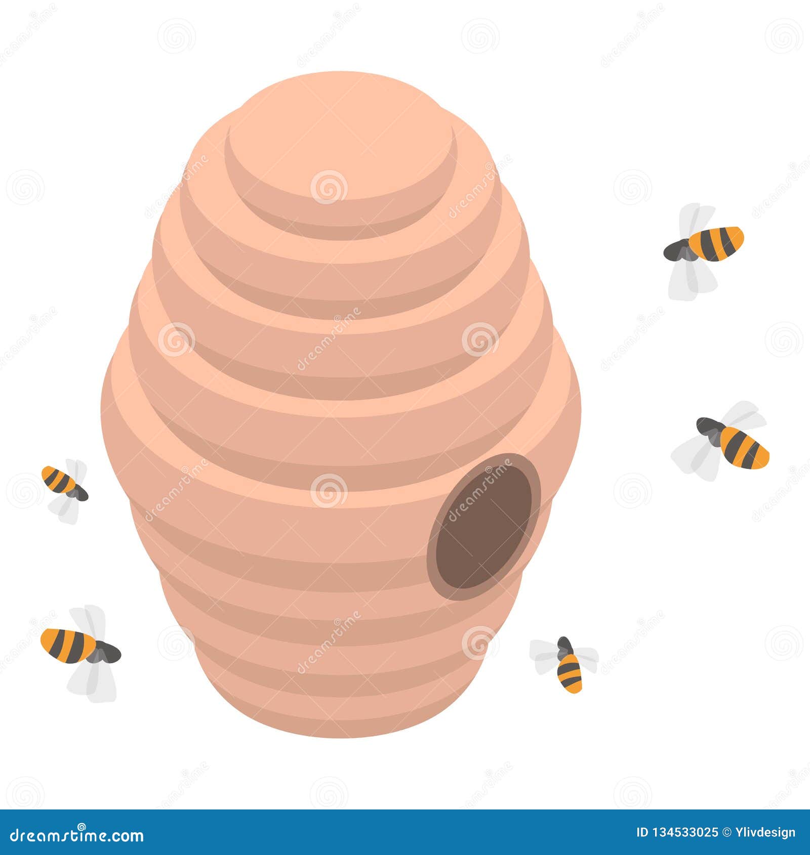 Tree Bee Hive Icon, Isometric Style Stock Vector - Illustration of ...