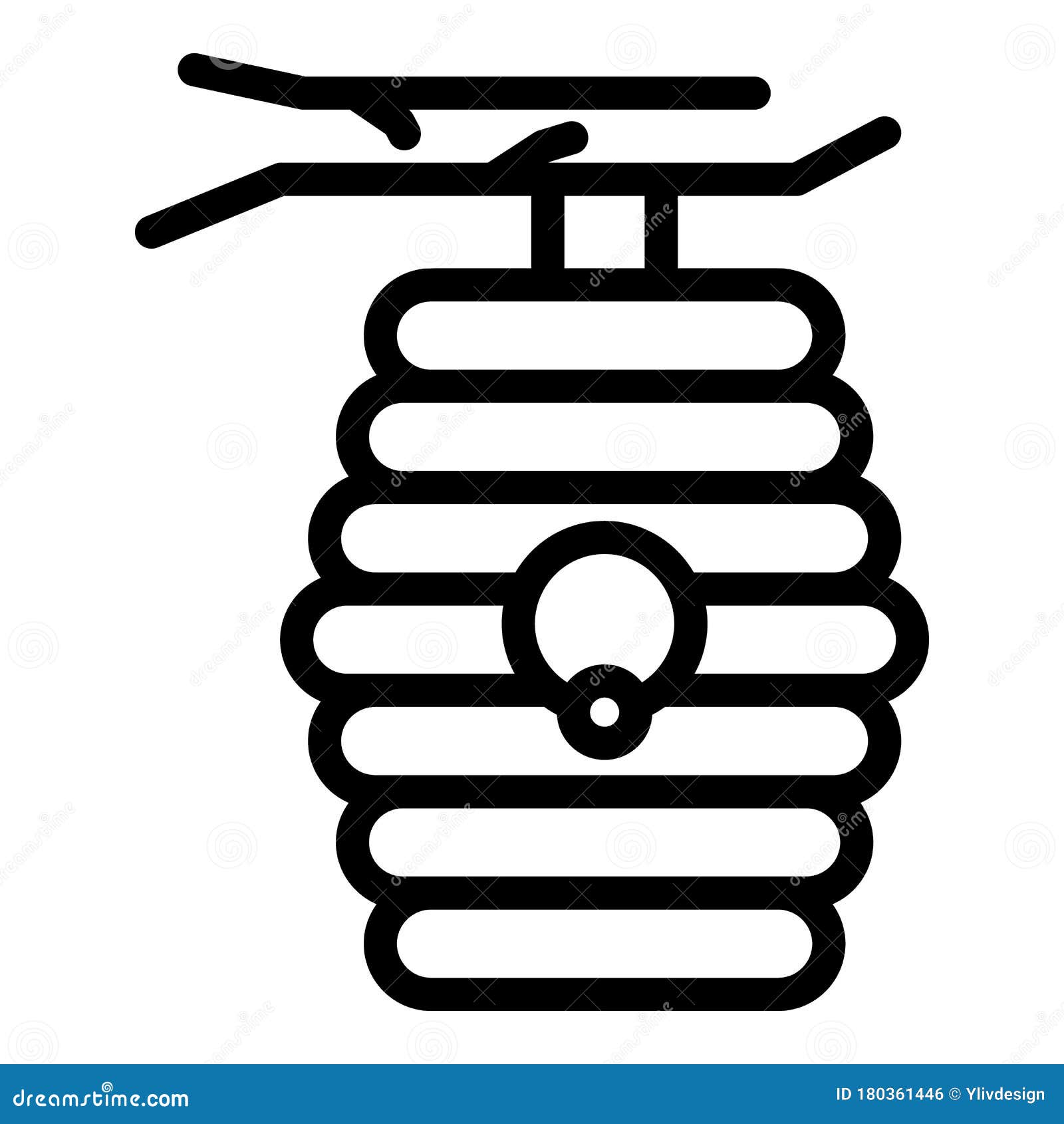 Tree Bee Hive Icon, Outline Style Stock Vector - Illustration of food ...