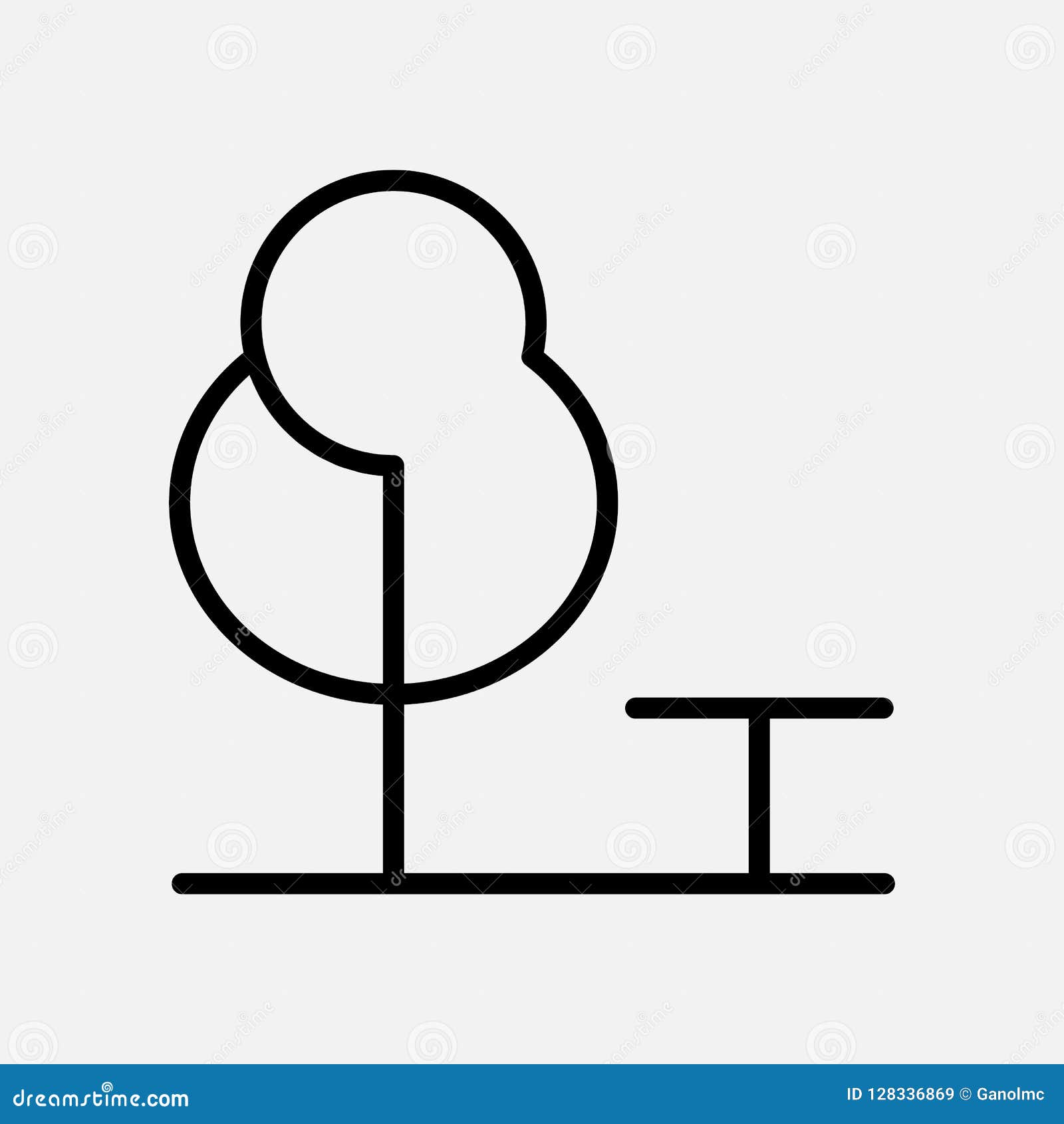 Tree and Bench Line Icons.Vector Illustration Stock Vector ...