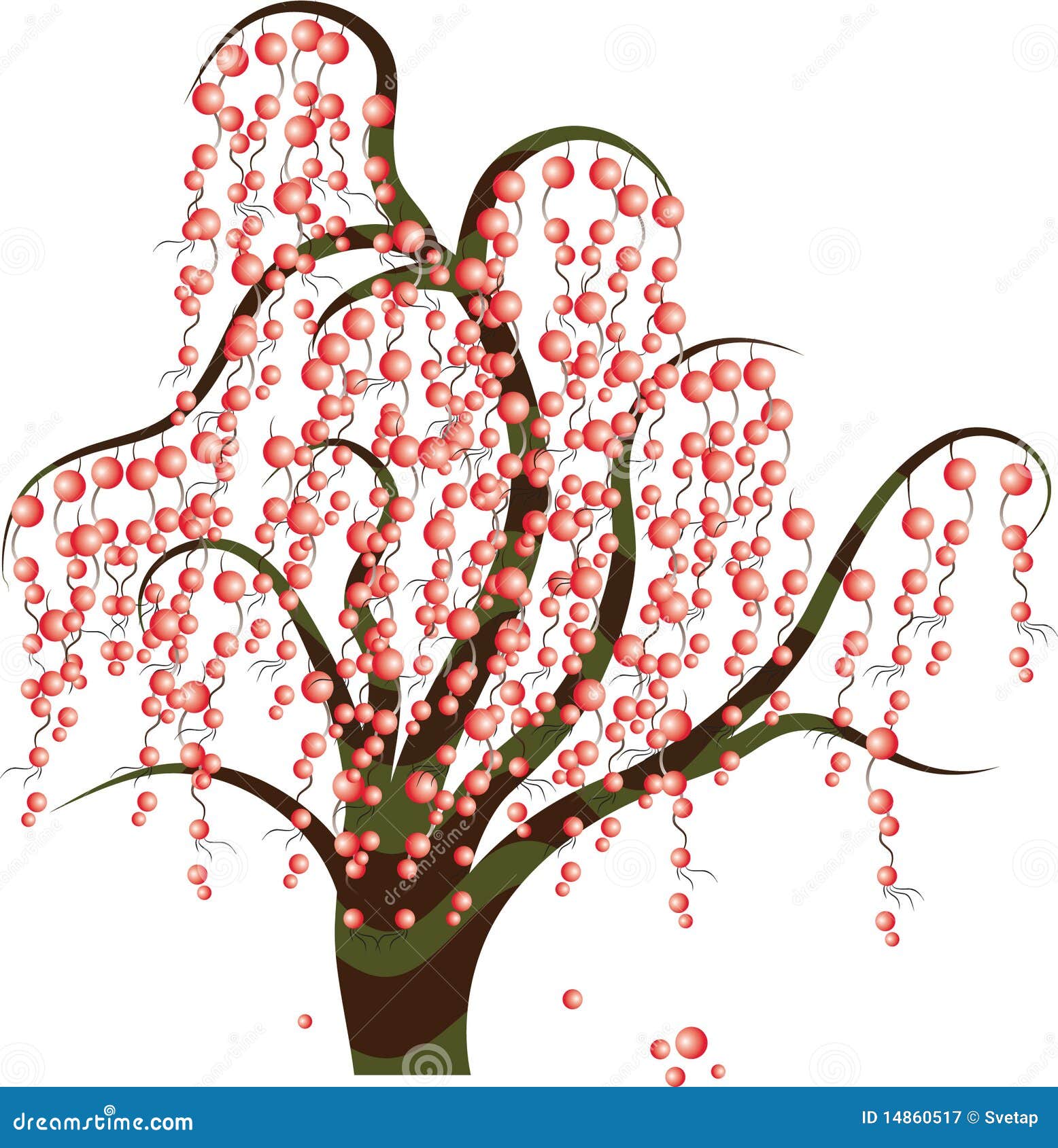 Tree with berries stock vector. Illustration of fantastic - 14860517