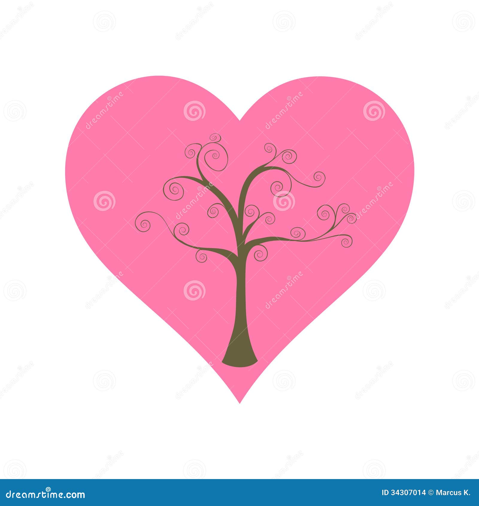 Tree and big heart stock illustration. Illustration of love - 34307014