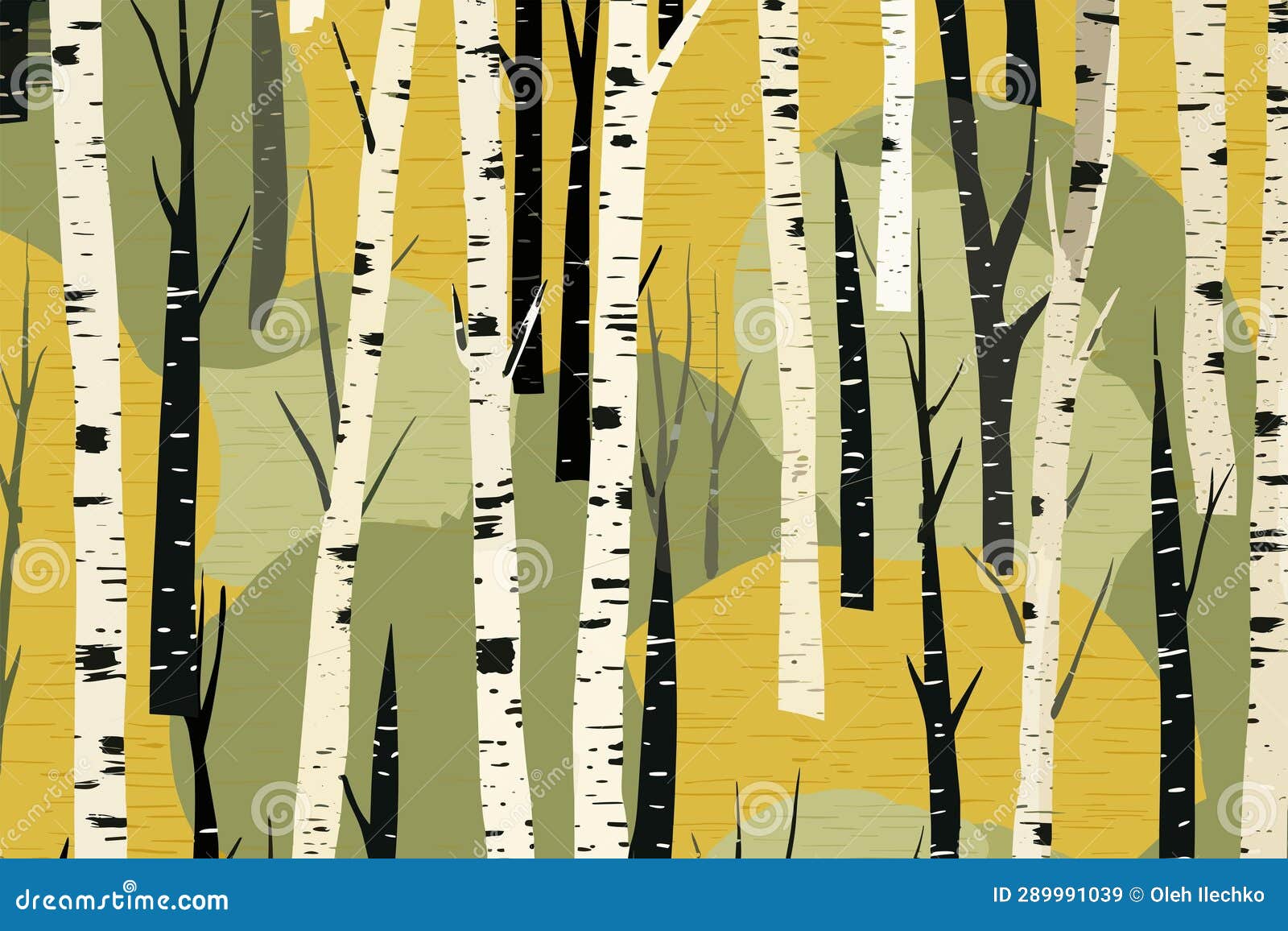 Tree Birch Bark Wallpaper Abstract Flat Seamless Isolated Illustration ...