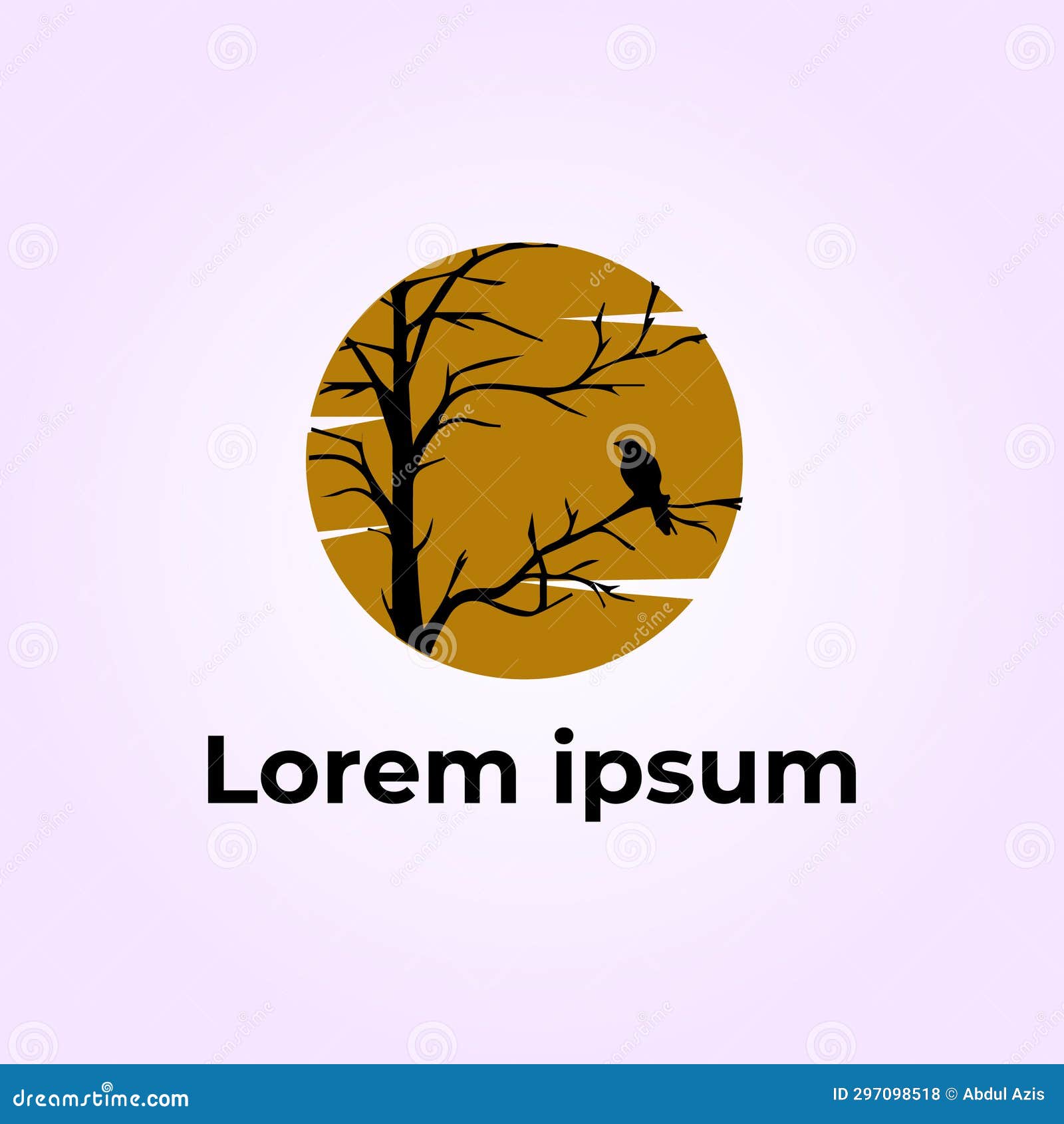 Tree with Bird Icon Logo Vector Landscape Design Template Stock Vector ...