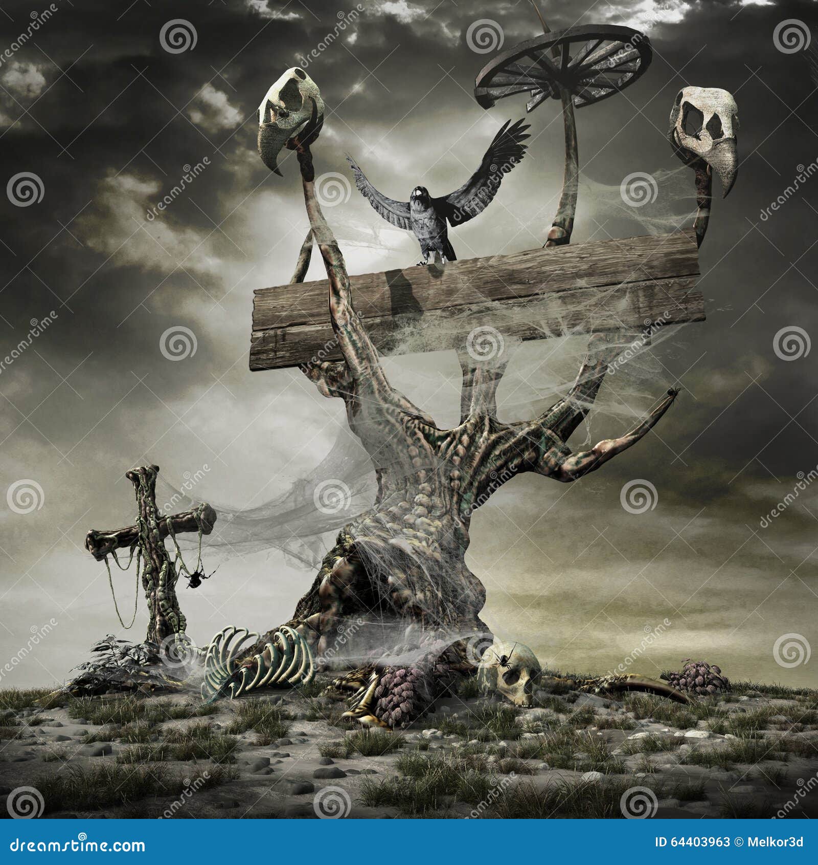 Ivy Tree With Skulls Stock Photo | CartoonDealer.com #46567530