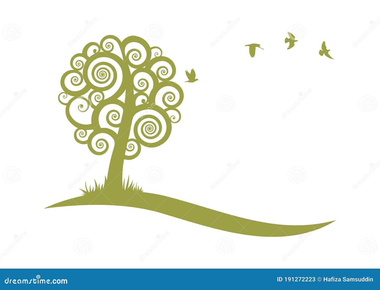 Tree with Birds. Vector Illustration Decorative Design Stock Vector ...
