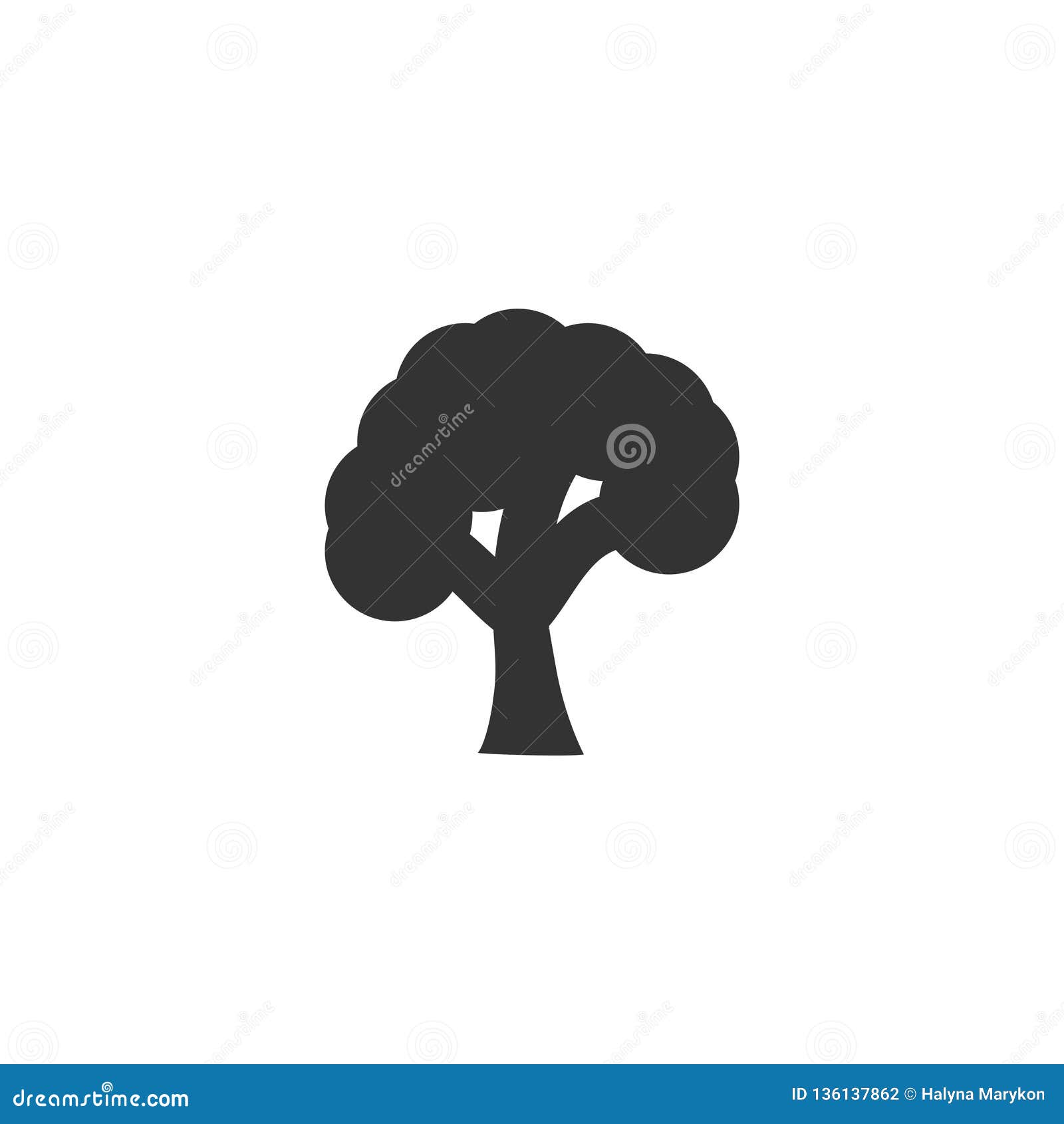 Tree icon flat stock vector. Illustration of decoration - 136137862