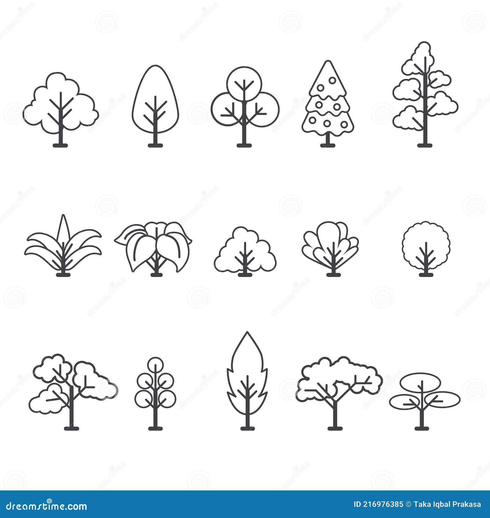 Tree Black & White Line Art Icon Stock Vector - Illustration of branch ...