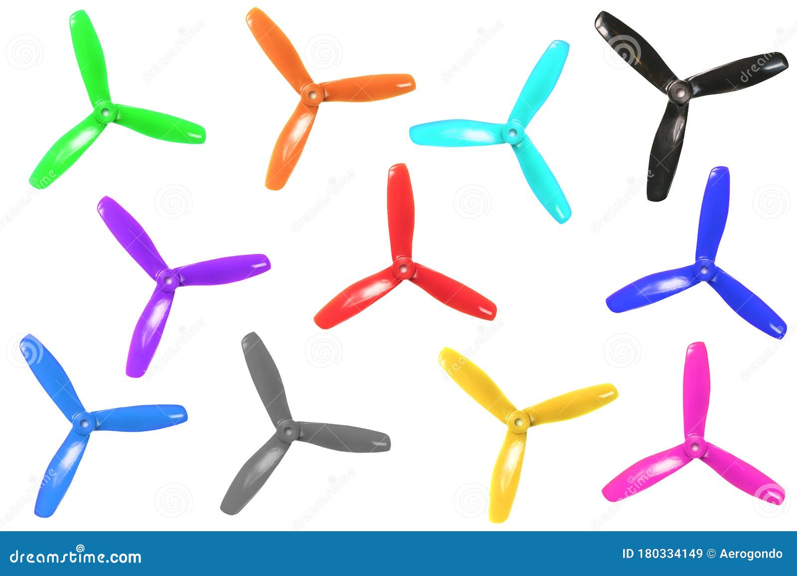 Tree Bladed Plastic Propellers Isolated on White Background Stock Image ...