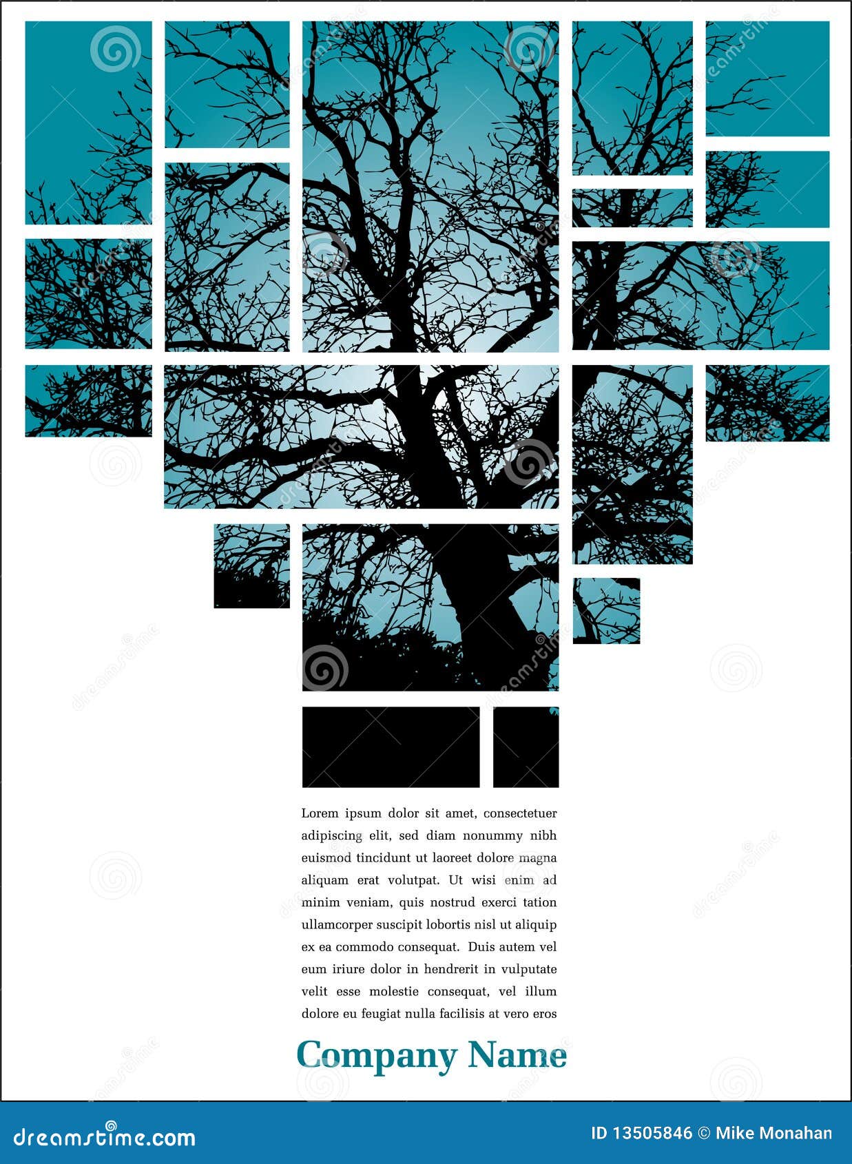 Tree in blocks with text stock vector. Illustration of brochure - 13505846