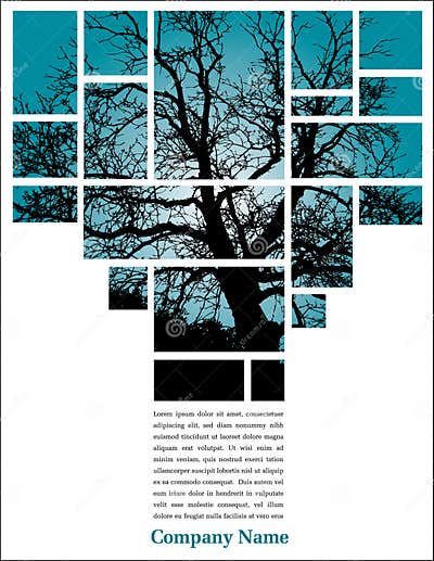 Tree in blocks with text stock vector. Illustration of brochure - 13505846