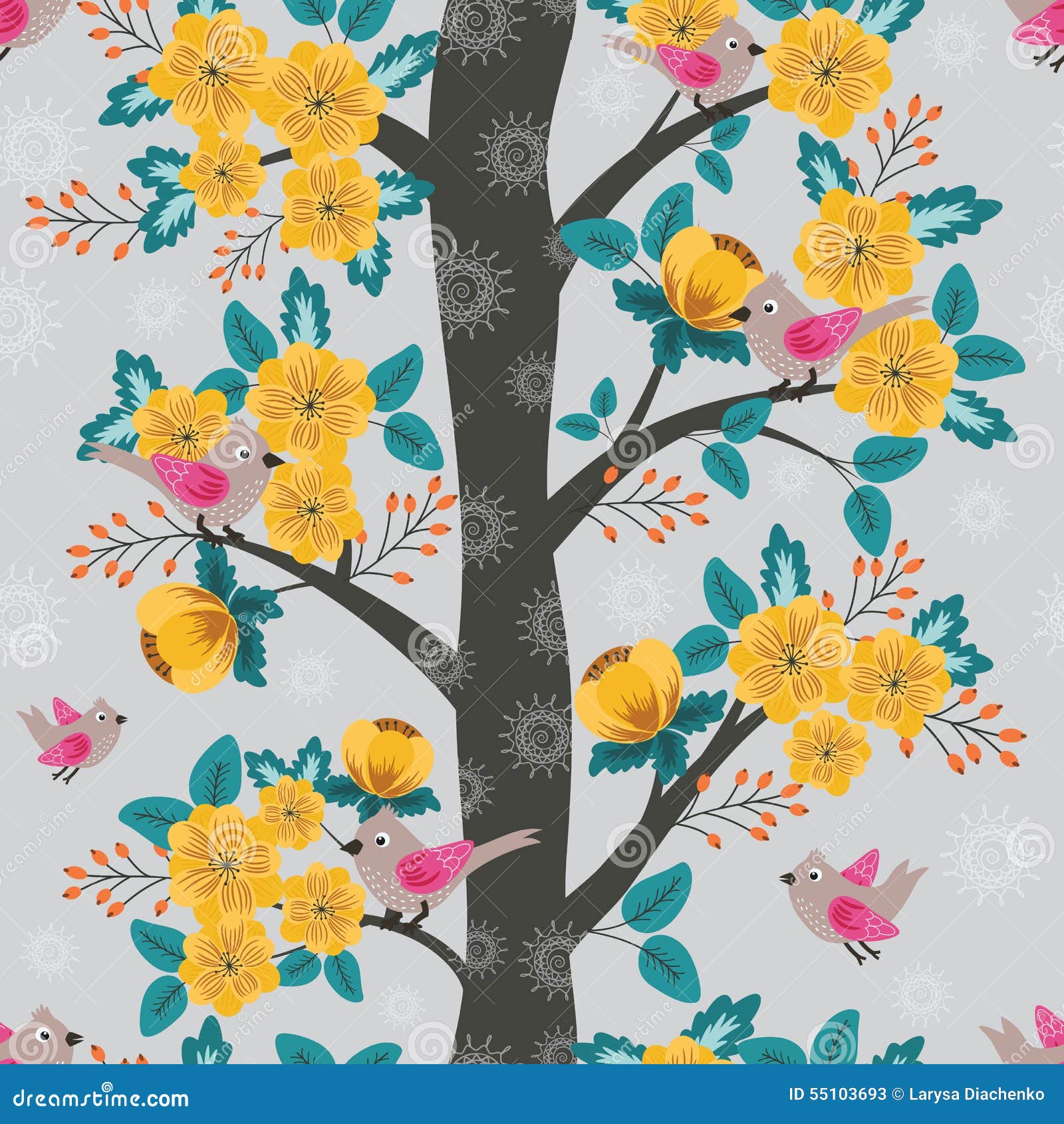 Tree in blossom stock vector. Illustration of botanical - 55103693